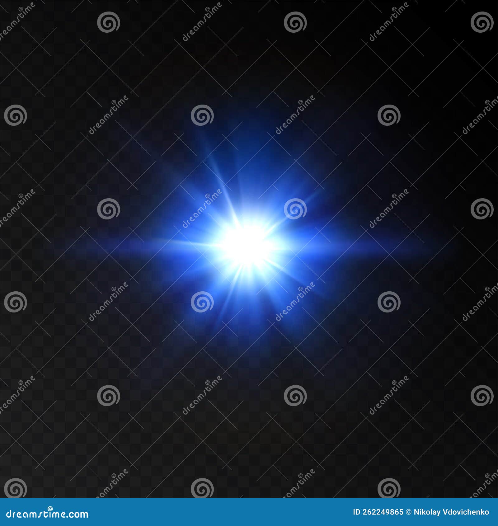 Vector Illustration of Light Blue Flash on Transparent Background ...
