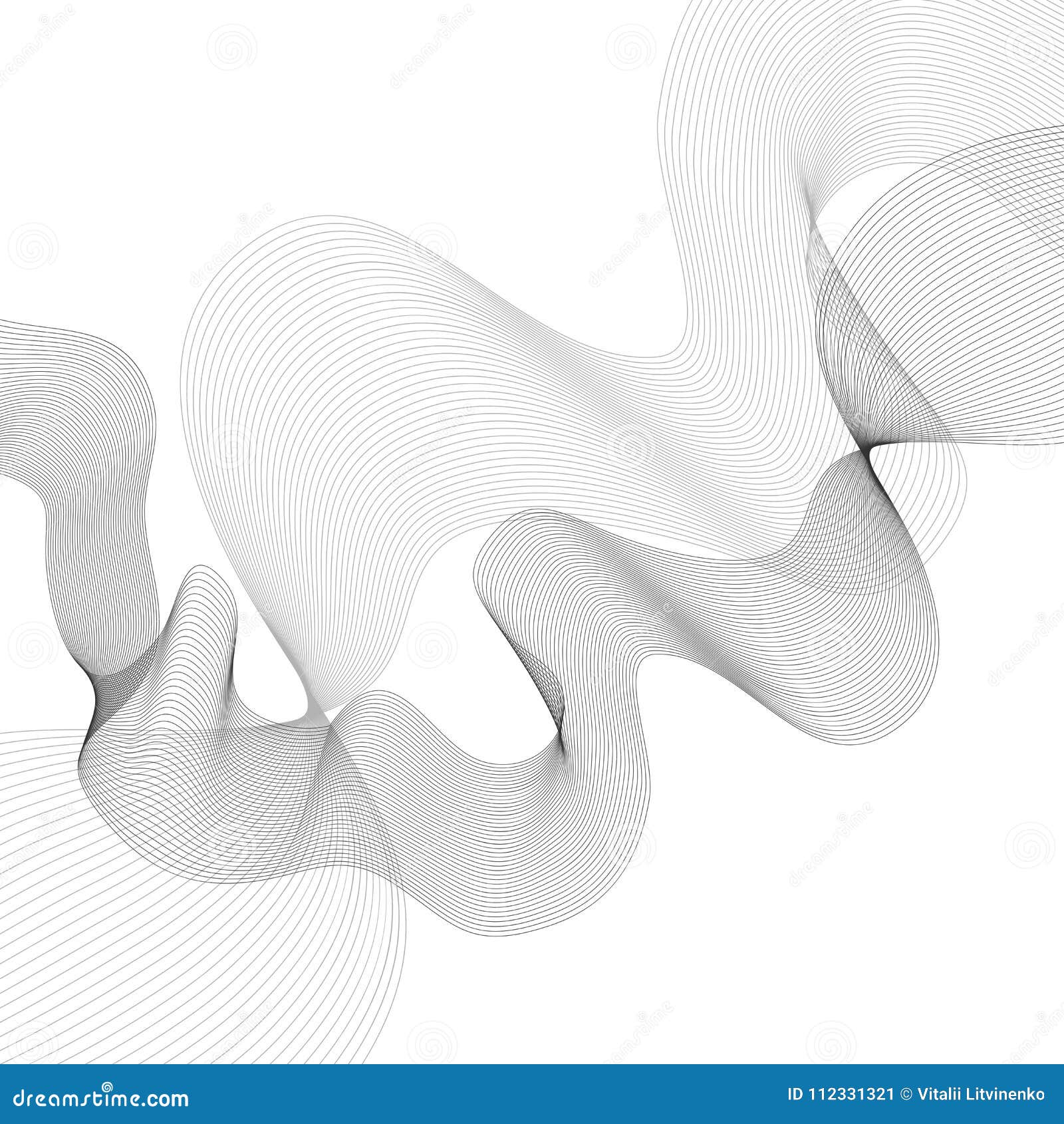 Vector Illustration. Light Bright Colors Linear Wavy Lines for Backdrop ...