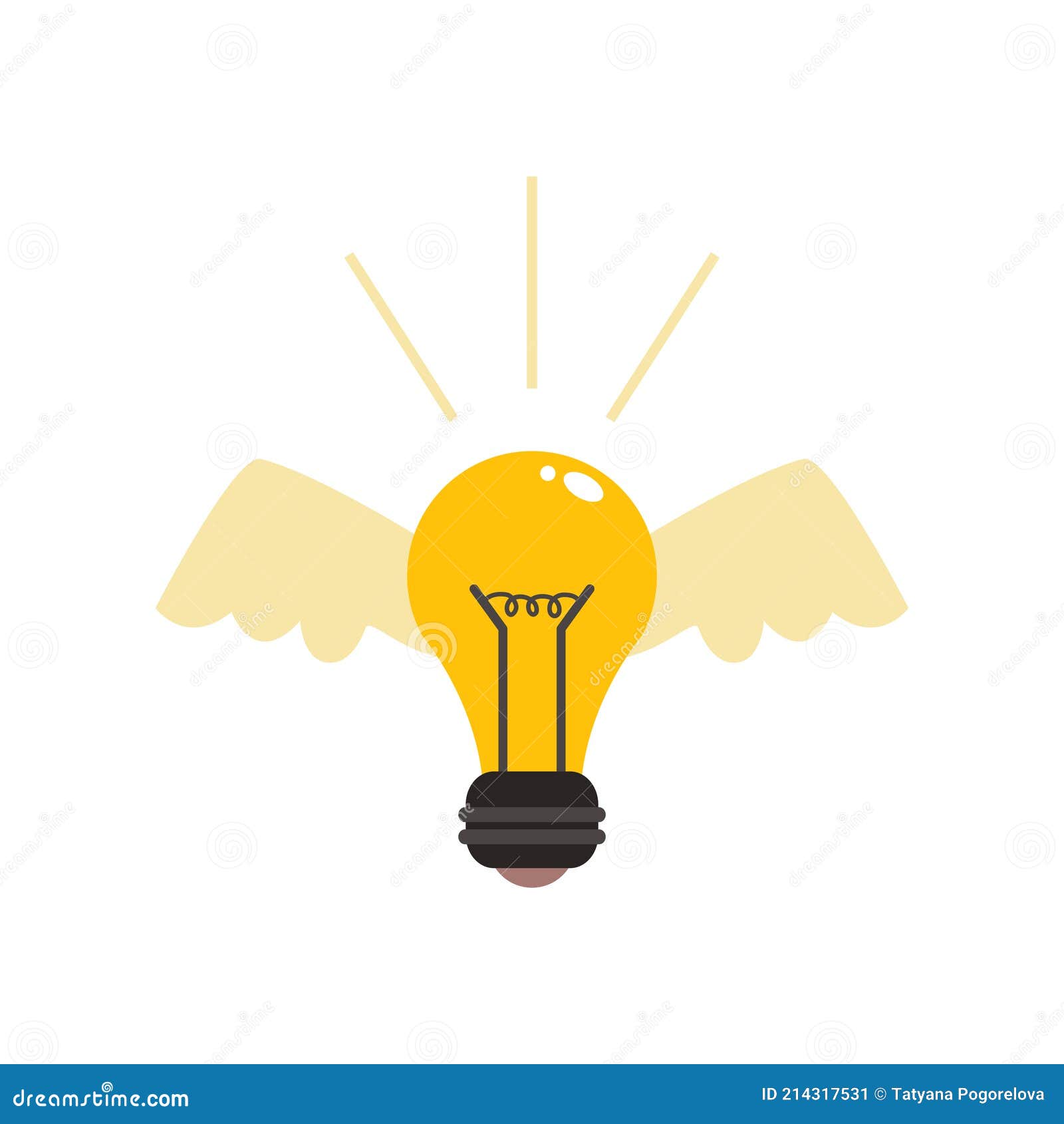 Vector Illustration. a Light Bulb with Shining Rays Stock Vector ...