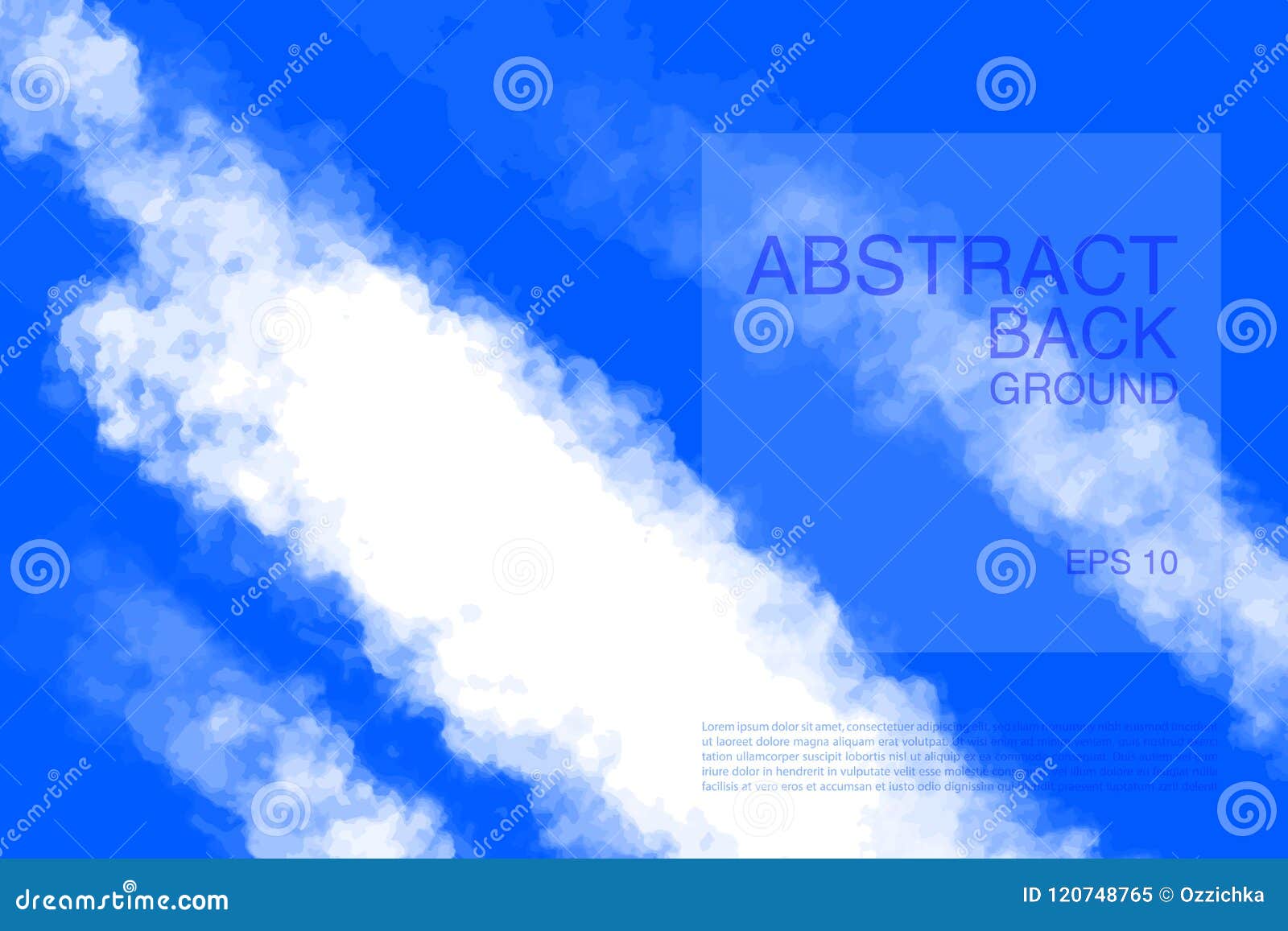 Vector Illustration of Light Clouds in Blue Sky. Abstract Backdrop with ...