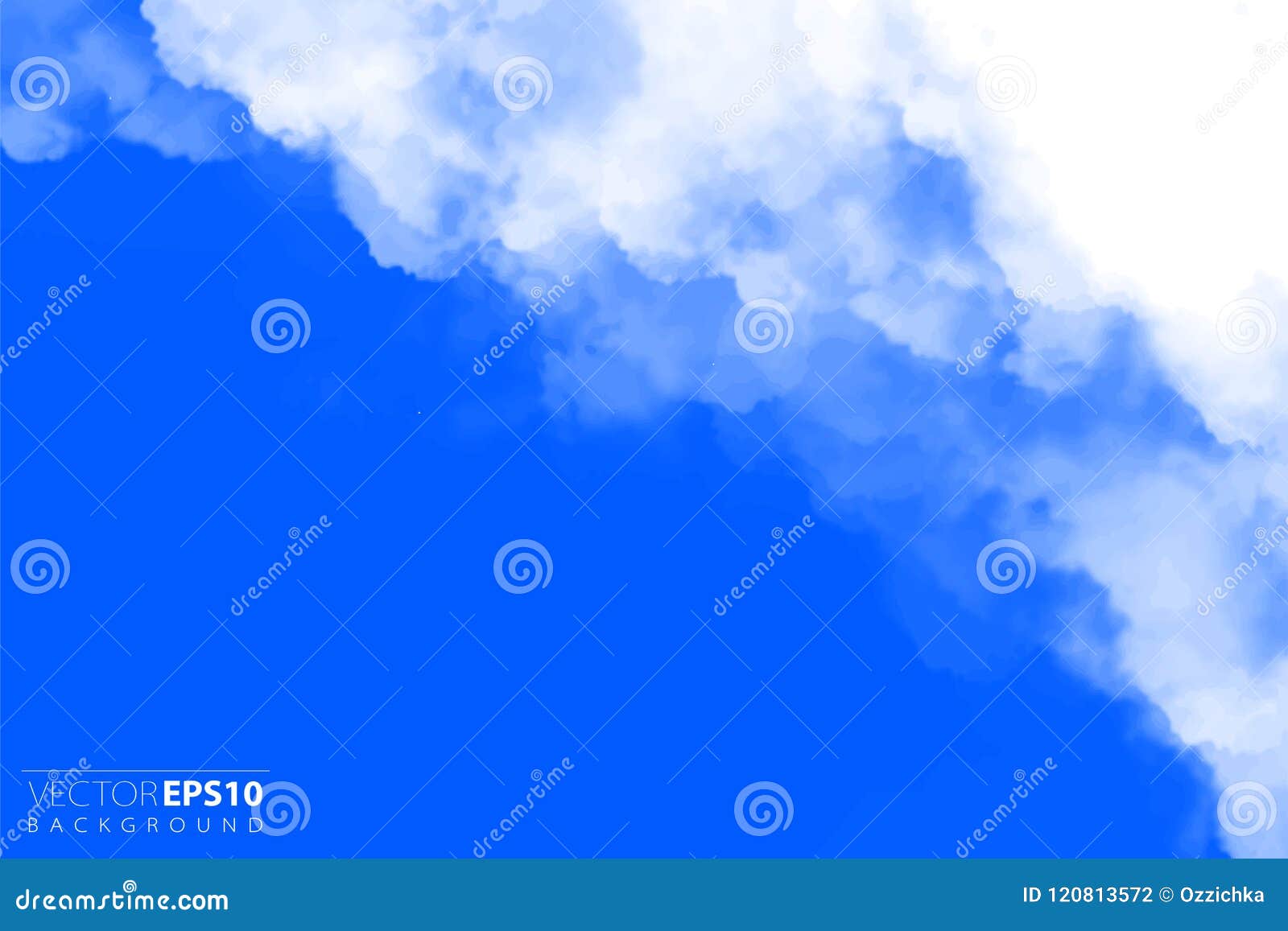 Vector Illustration of Light Clouds in Blue Sky. Abstract Backdrop with ...