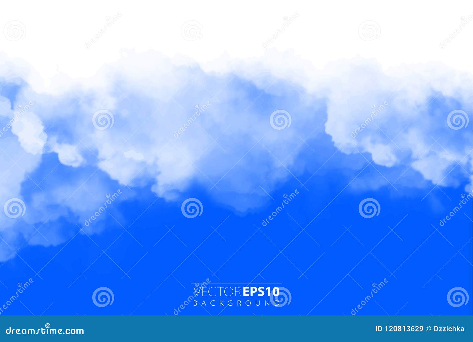 Vector Illustration of Light Clouds in Blue Sky. Abstract Backdrop with ...