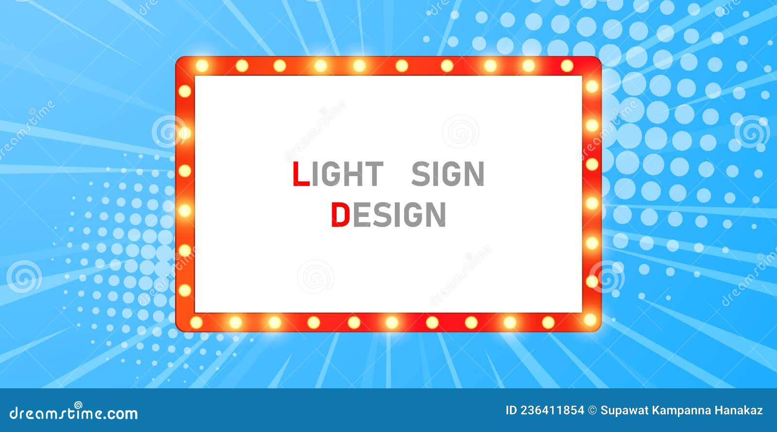 Vector Illustration of a Light Frame, a Light Sign, a Festival, an ...