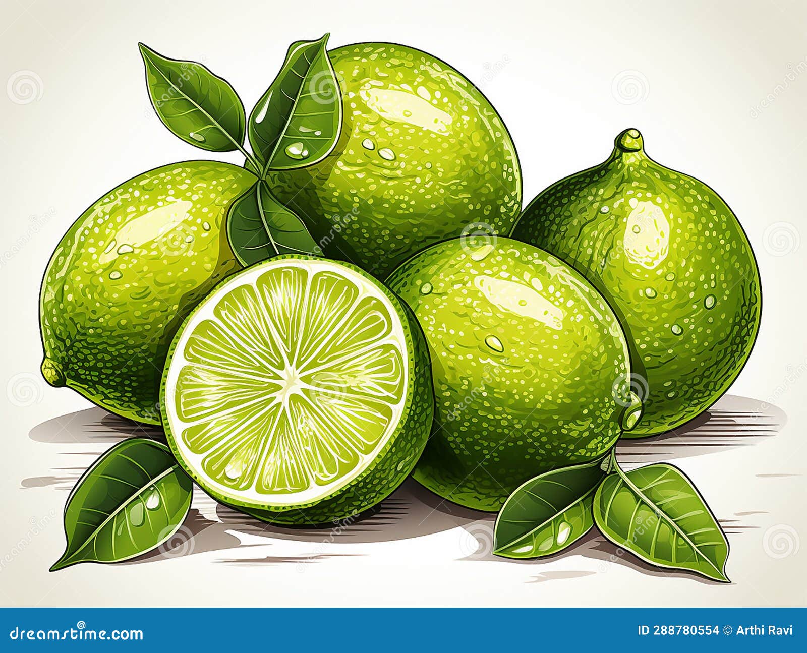 Vector Illustration of Lime Stock Illustration - Illustration of tree ...