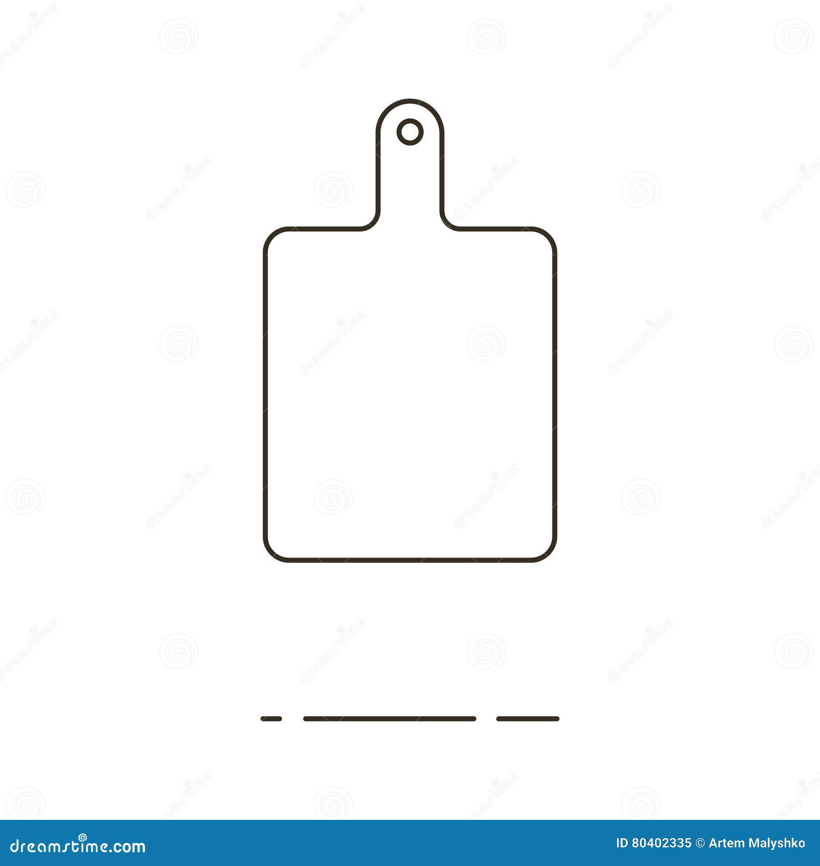 Vector Illustration of Line Cutting Board Icon on White Background ...