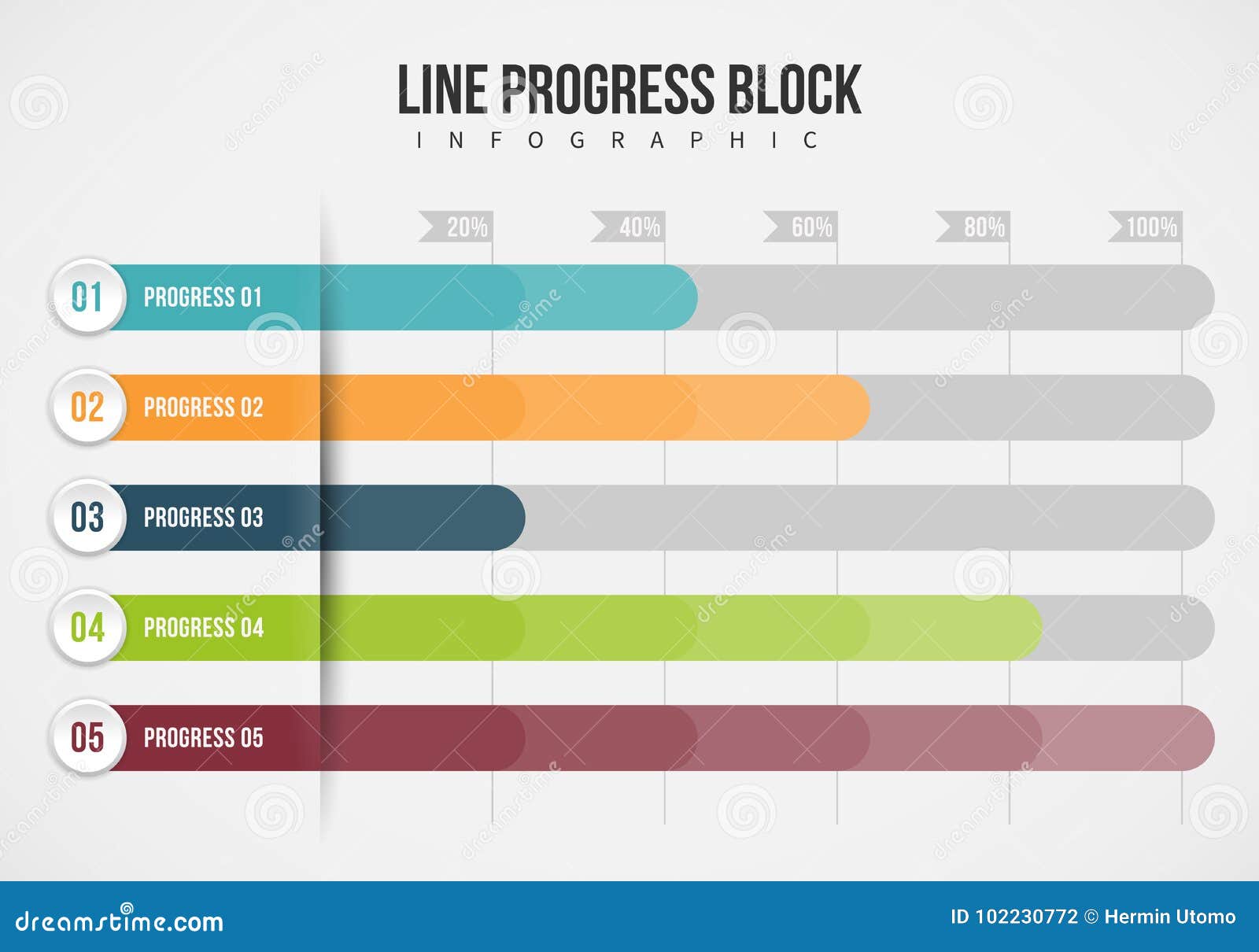 Line Progress Block Infographic Stock Vector - Illustration of design ...
