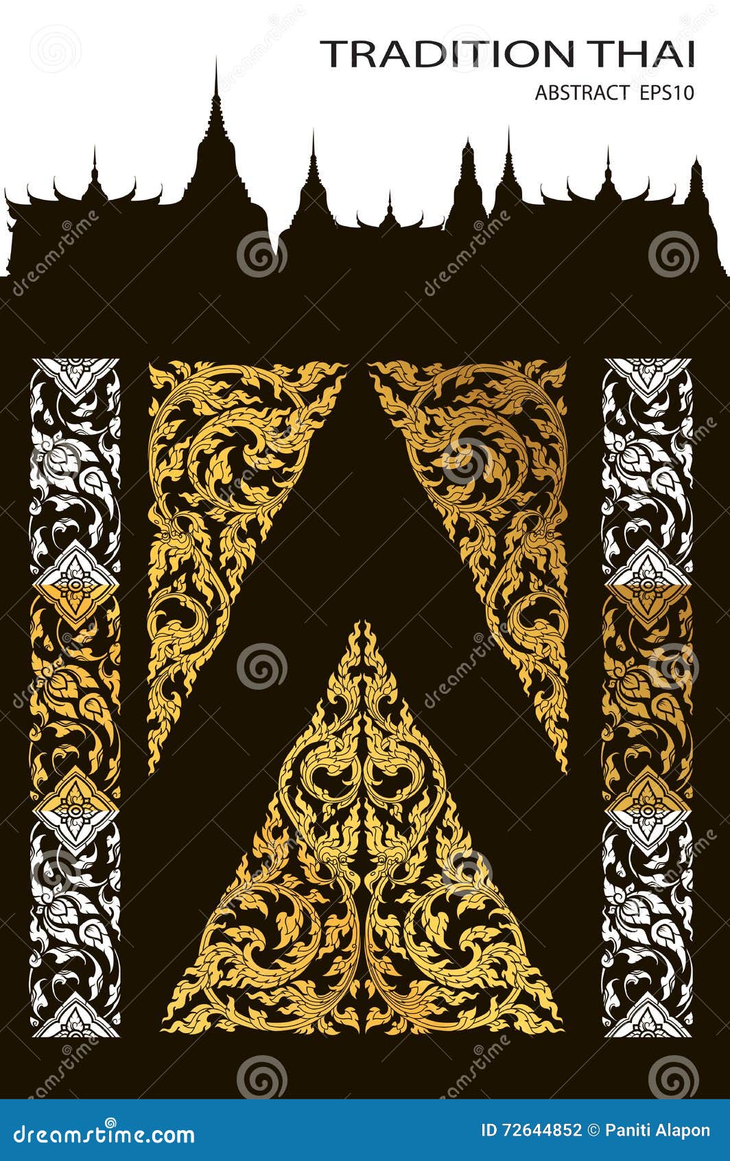 Vector Illustration of Line Thai Stock Vector - Illustration of ...