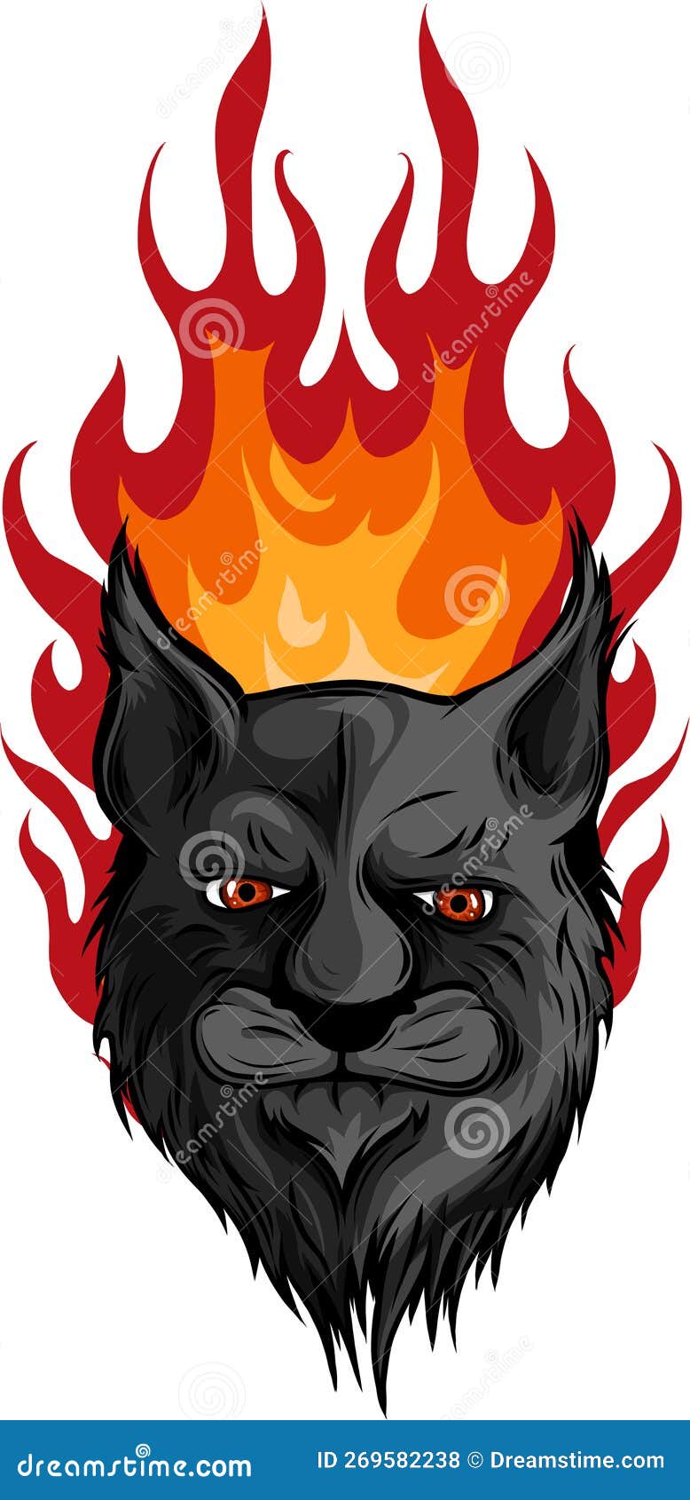 Vector Illustration of Lion Flame Trail Design Stock Vector ...