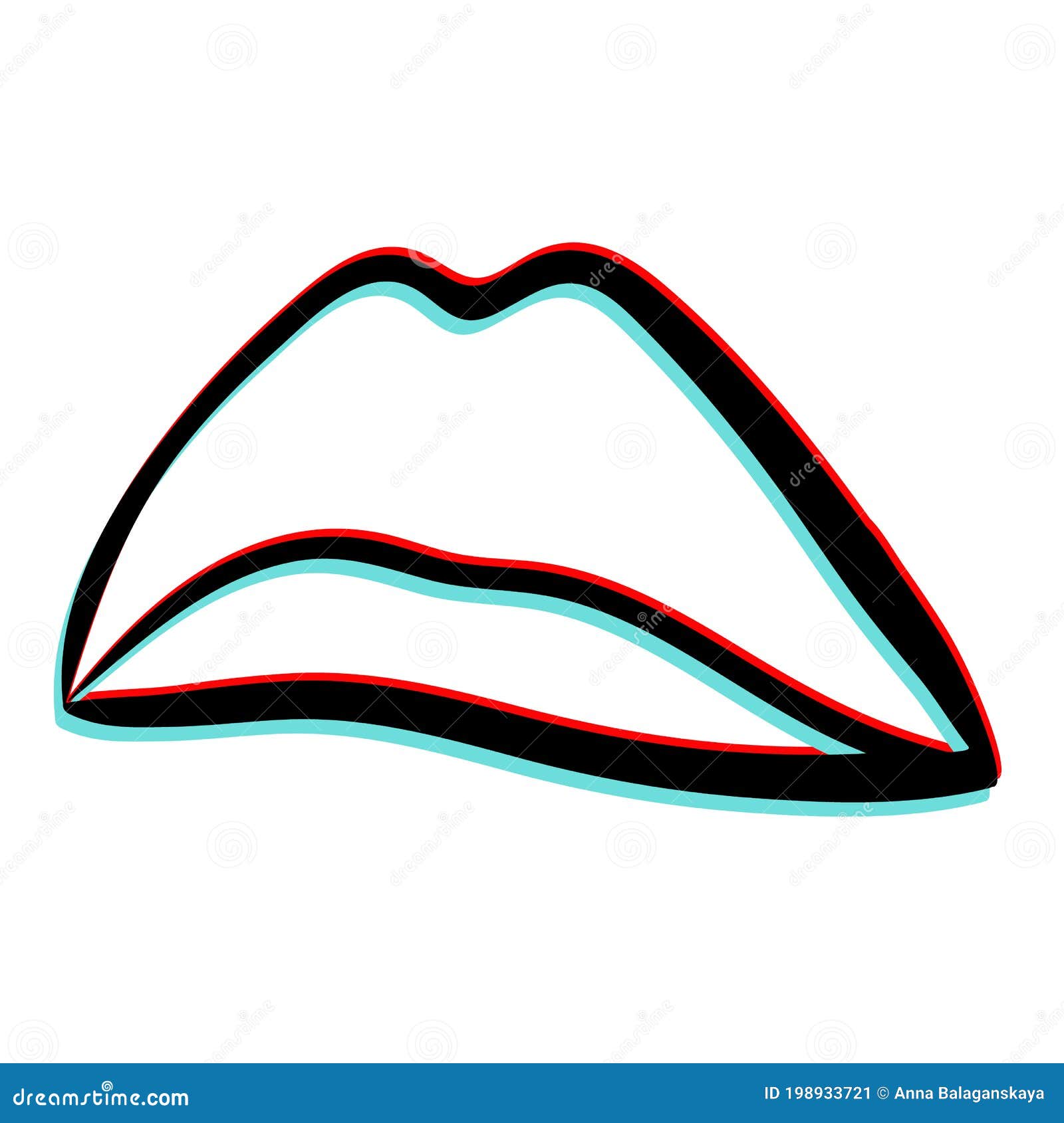 Vector Illustration of Lips Linear Drawing Stock Vector - Illustration ...