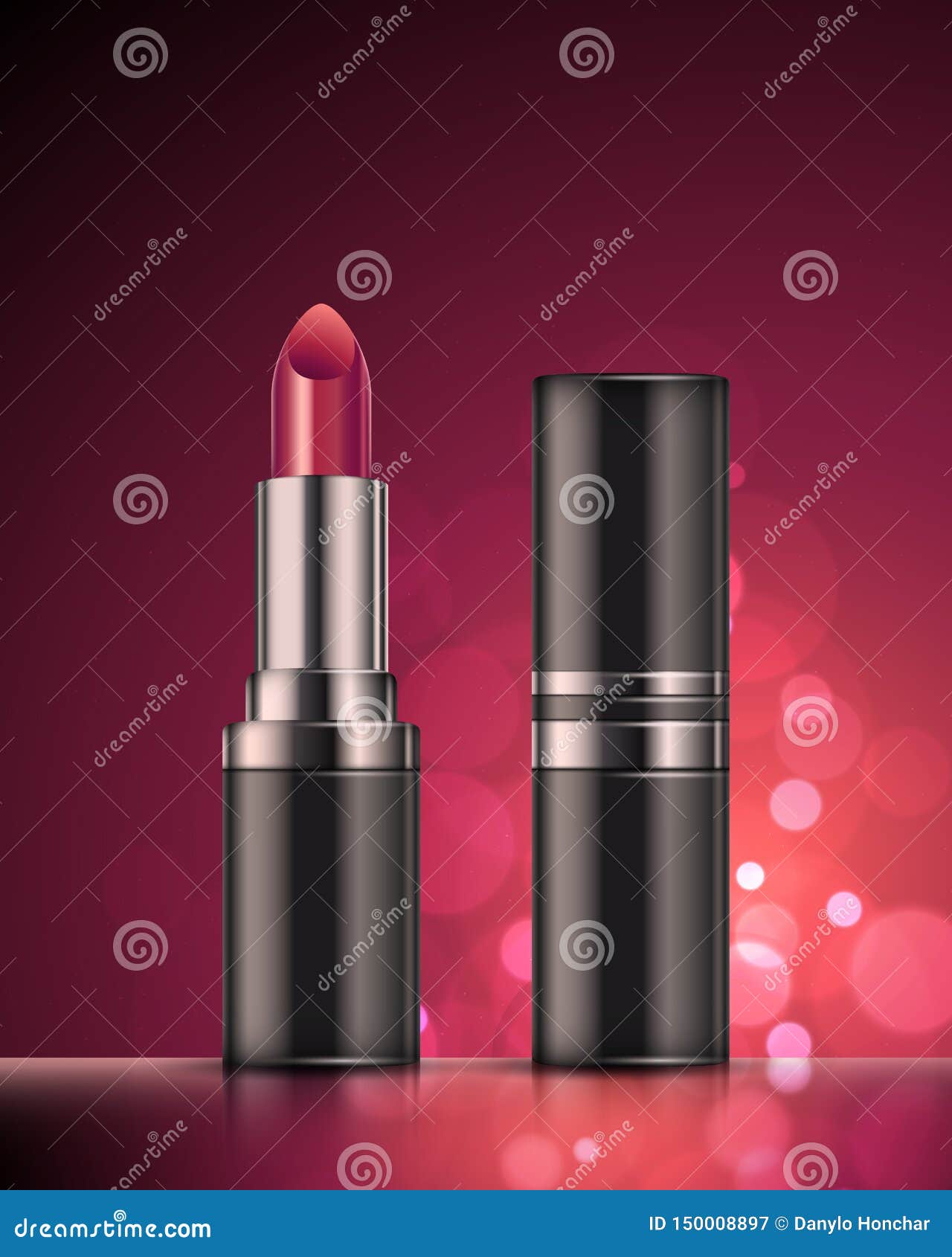 Vector Illustration of Lipstick on a Abstract Background. Stock Vector ...