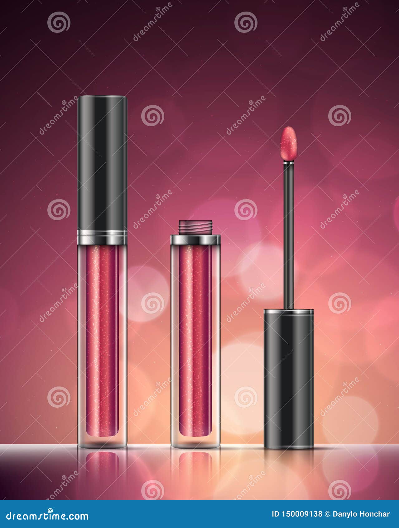 Vector Illustration of Liquid Lipstick on a Abstract Background. Stock ...