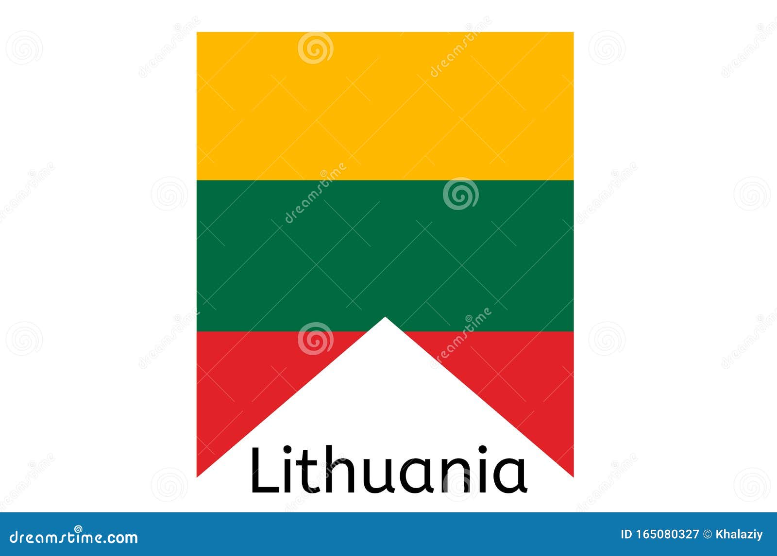 Lithuanian Flag Icon, Lithuania Country Flag Vector Illustration Stock ...