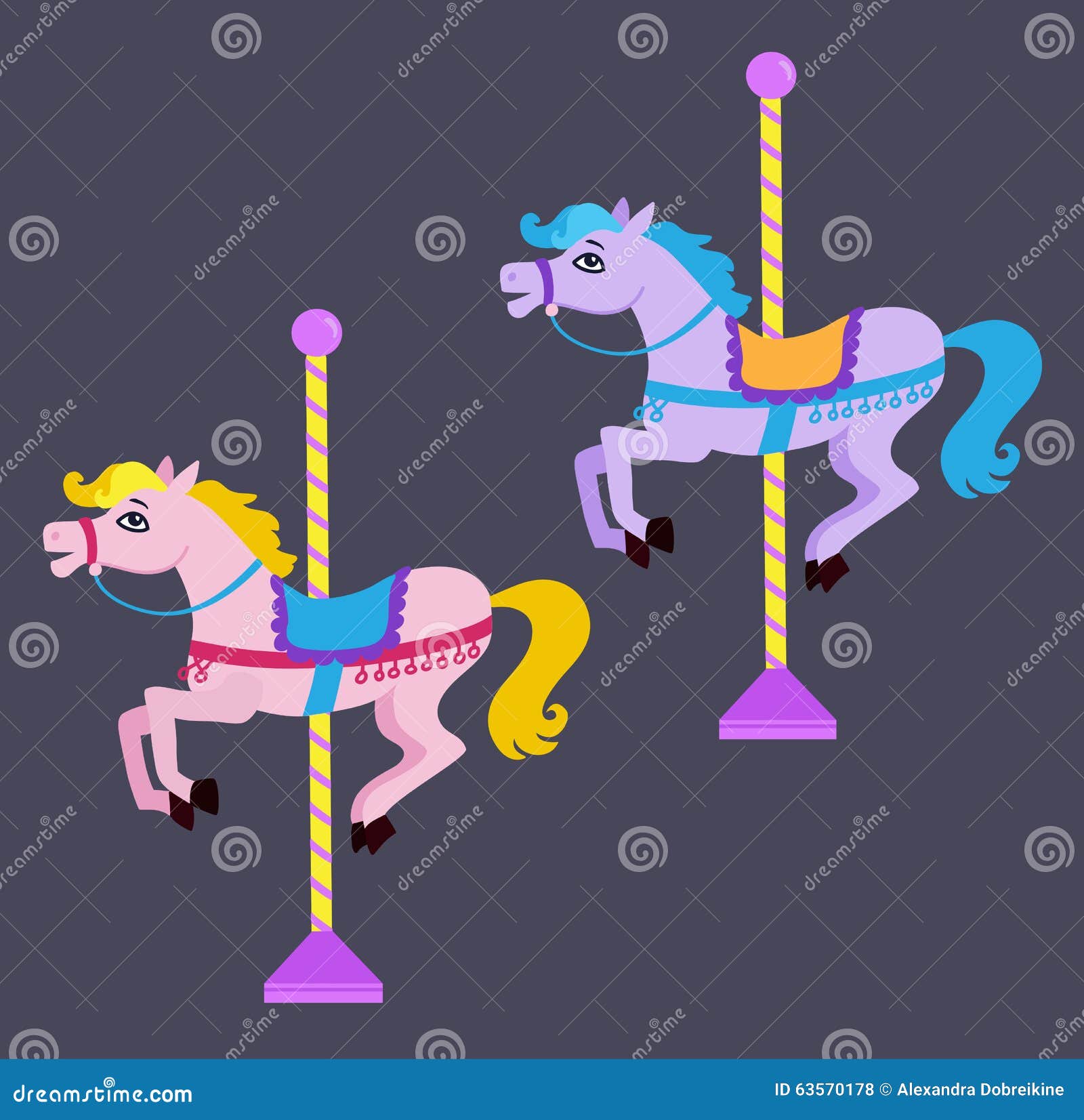Vector Illustration of Little Colorful Carousel Horse, . Stock Vector ... Vector Illustration of Little Colorful Carousel Horse, . Stock Vector ...