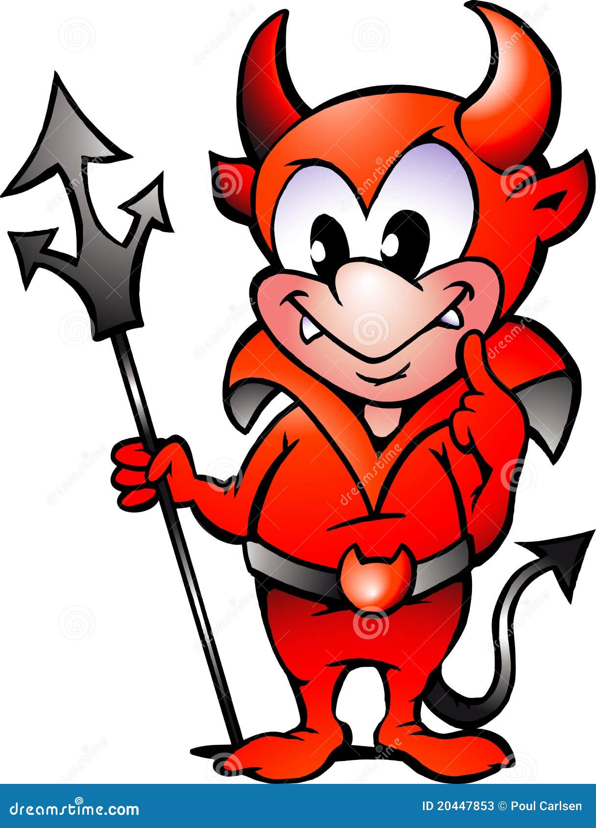 Vector Illustration of an Little Red Devil Boy Stock Vector ...