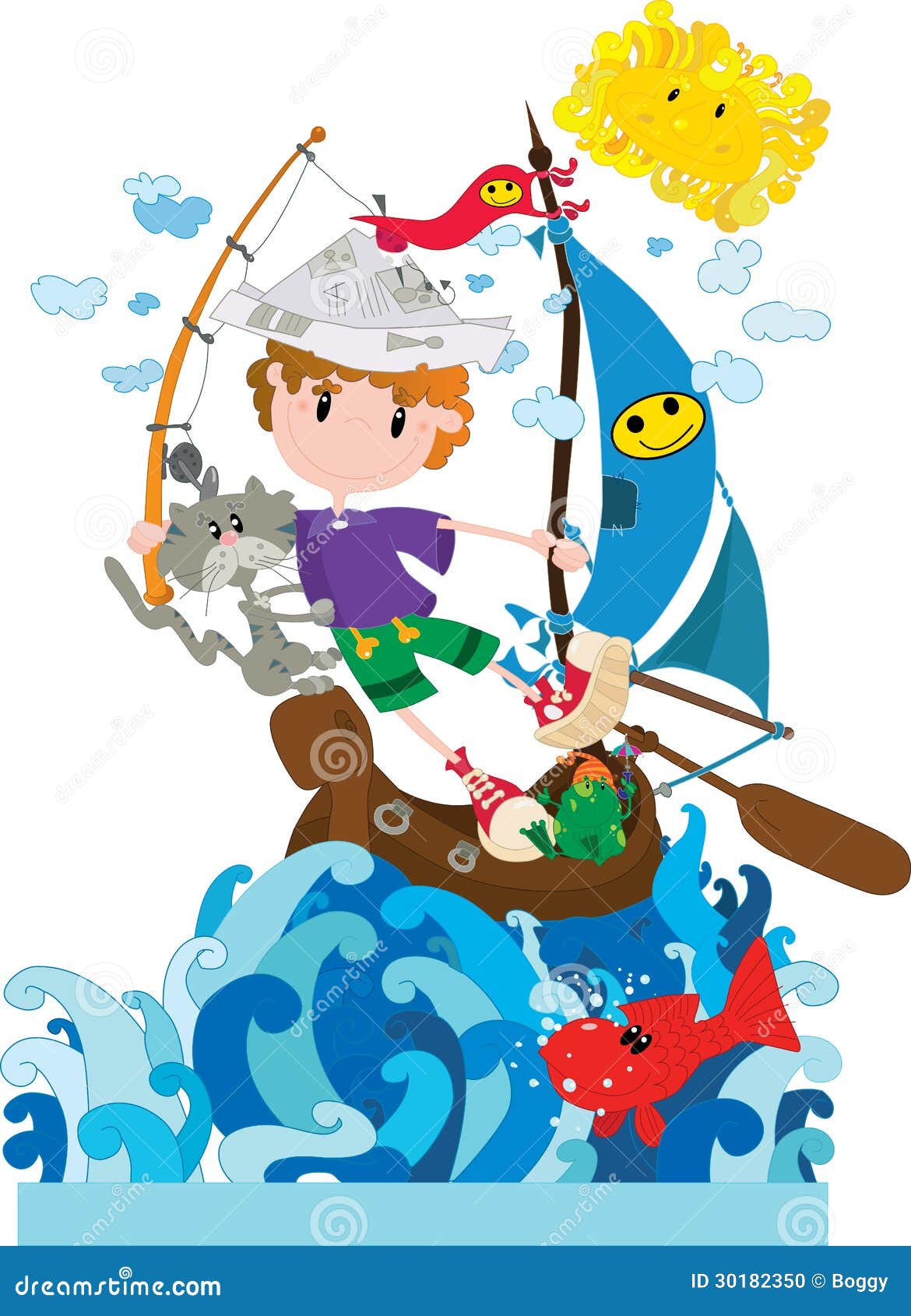 Little sailor stock vector. Illustration of water, cartoons - 30182350
