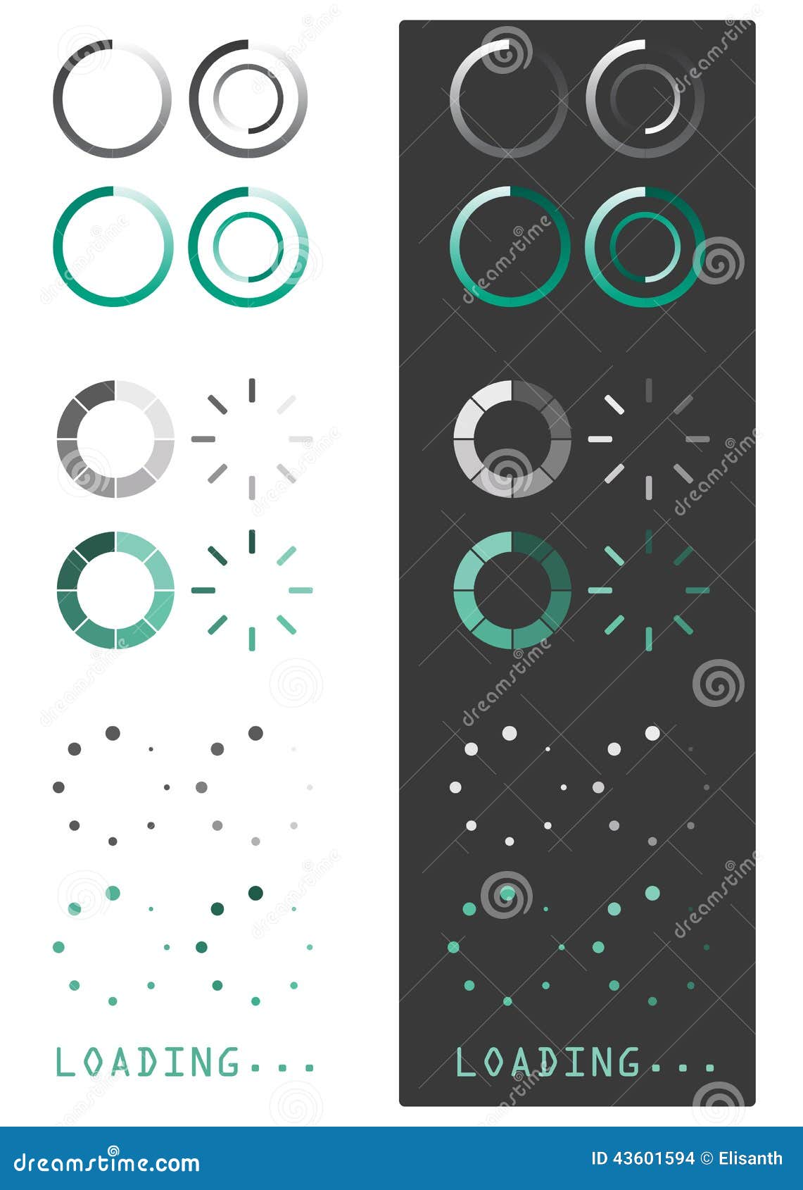 Vector Illustration of Loading Icons Stock Vector - Illustration of ...