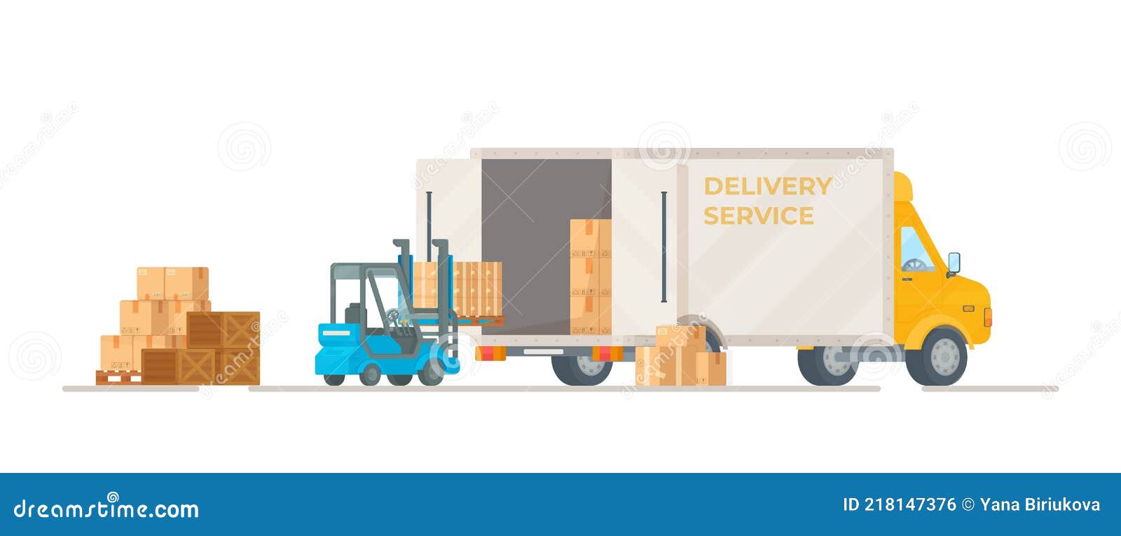 Vector Illustration of Loading Parcels into a Car. Stock Vector ...