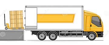 Vector Illustration of Loading Truck Stock Illustration - Illustration ...