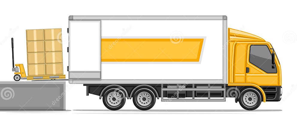 Vector Illustration of Loading Truck Stock Illustration - Illustration ...