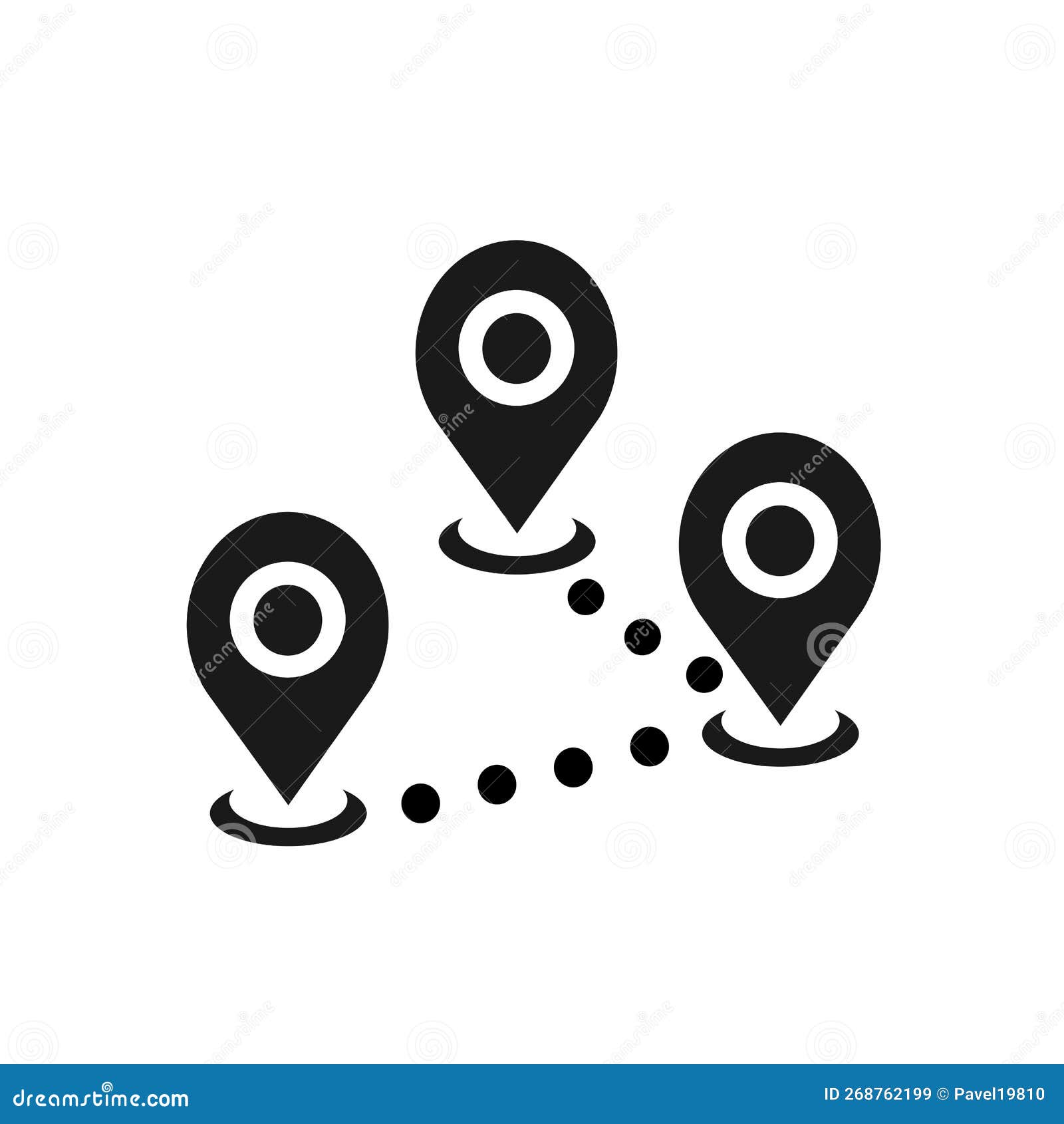 Vector Illustration, Location Icon, Route, Geolocation. Flat Design ...