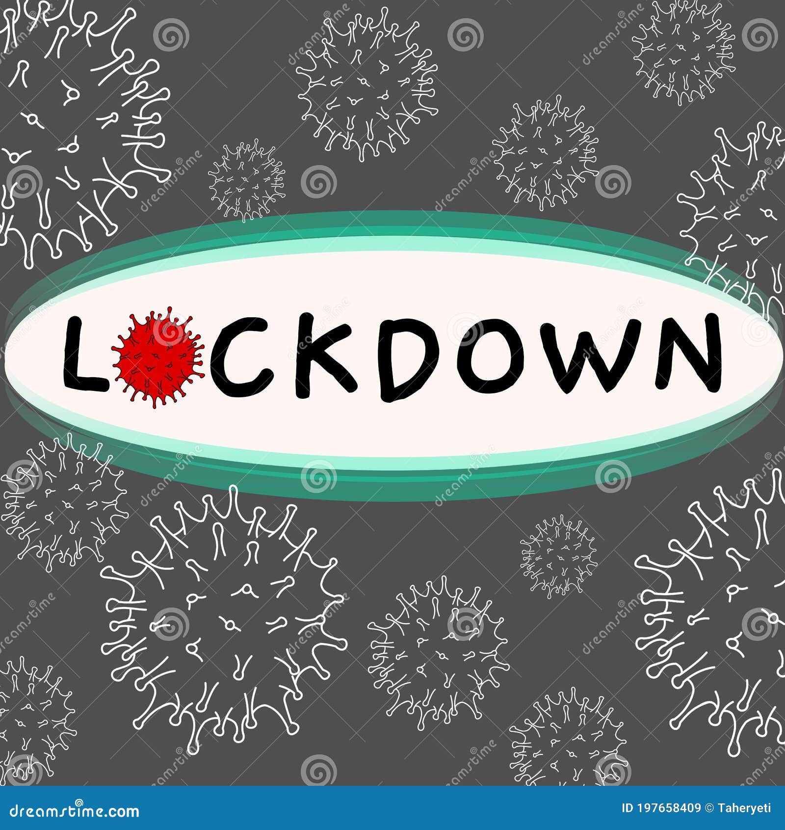 Vector Illustration Lockdown Virus Corona Stock Vector - Illustration ...