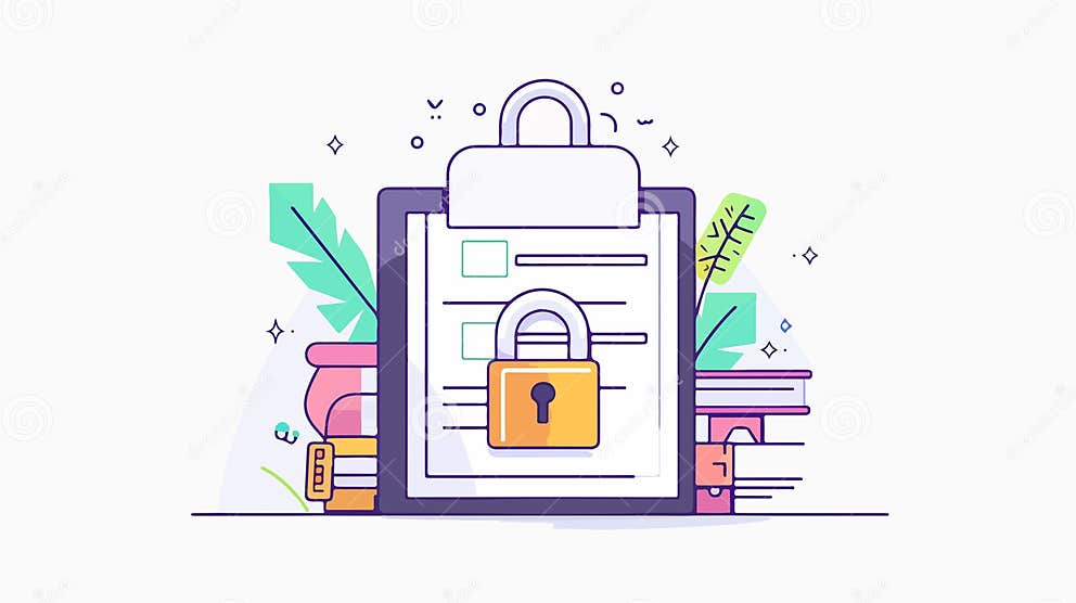 Professional Document File Security Outline Usage in Business, Data Encryption Concepts Stock ...