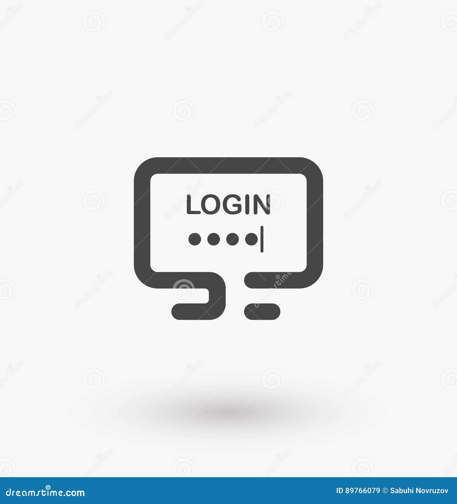 Vector Illustration of Login Typing Icon on Pc Laptop. Stock Vector ...