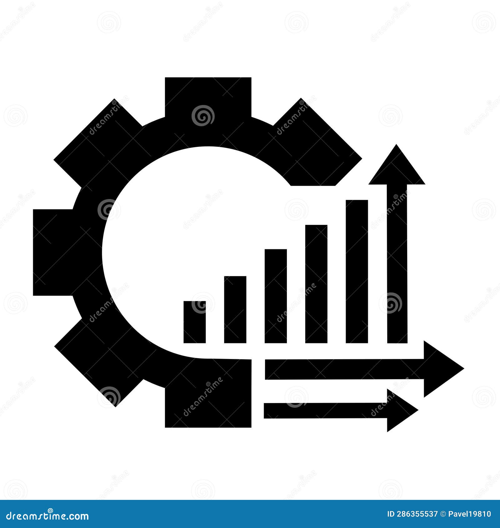 Vector Illustration, Logo, Gear and Arrow Icon. Isolated on a White ...