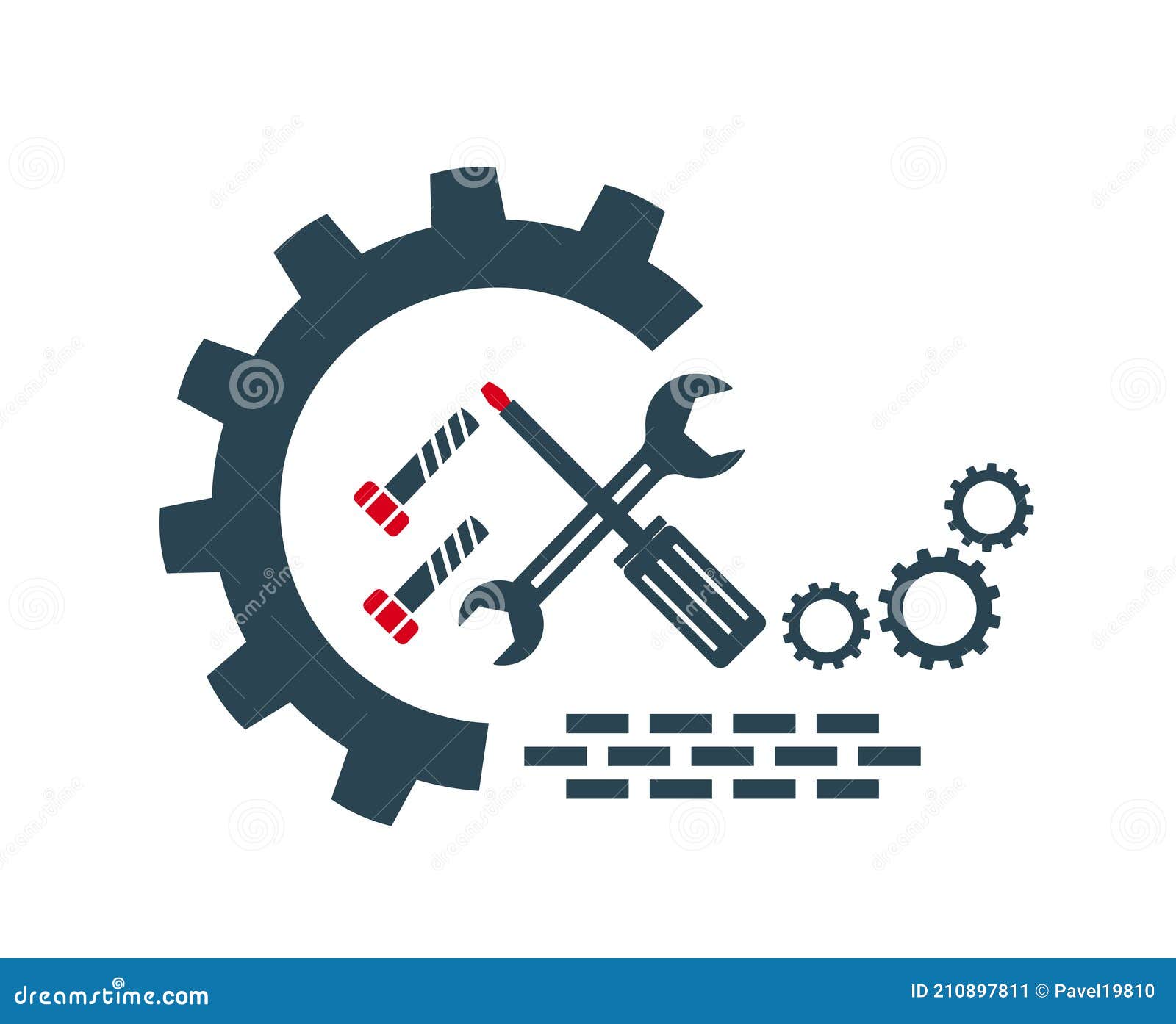 Vector Illustration of the Logo, the Icon of Repair and Installation ...