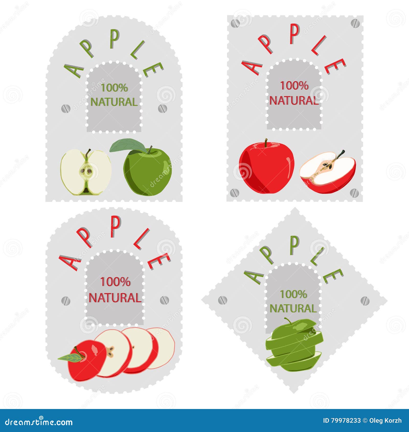 Vector Illustration of Logo on the Label for Apple Stock Vector ...