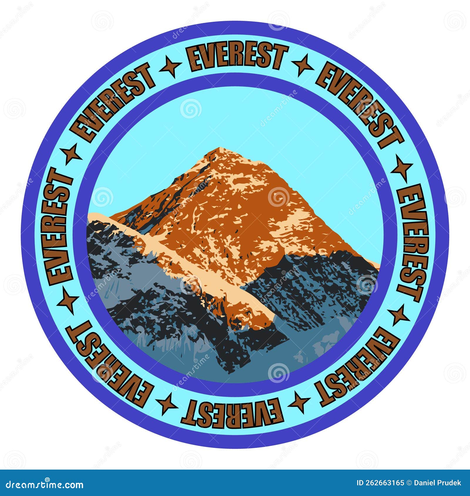 Vector Illustration Logo Mount Everest Sunset Colored Stock ...