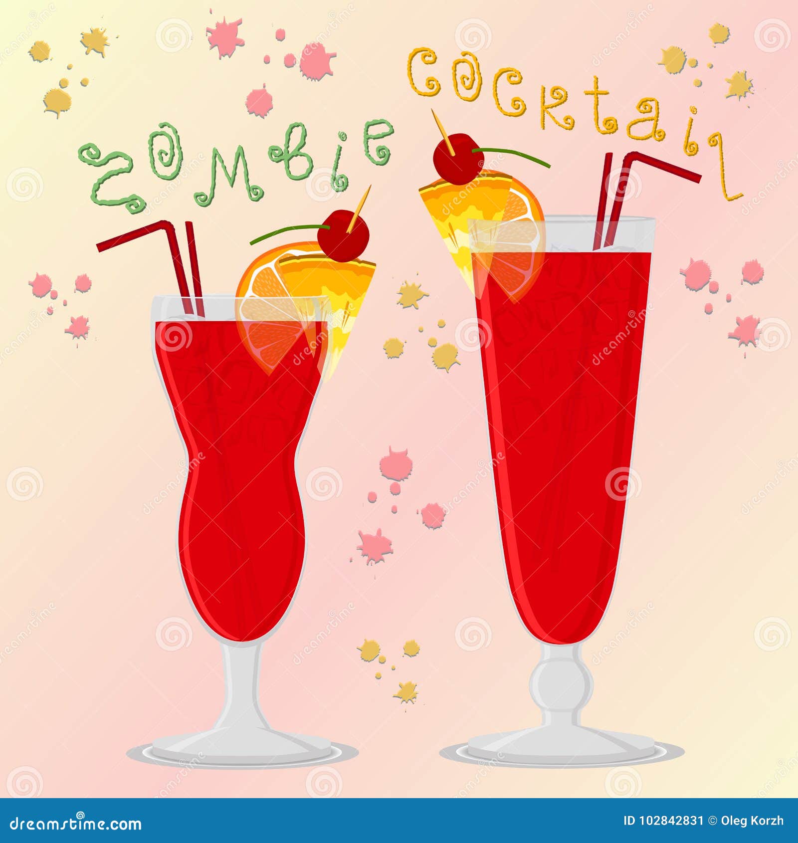 Cocktail stock vector. Illustration of juicy, orange - 102842831