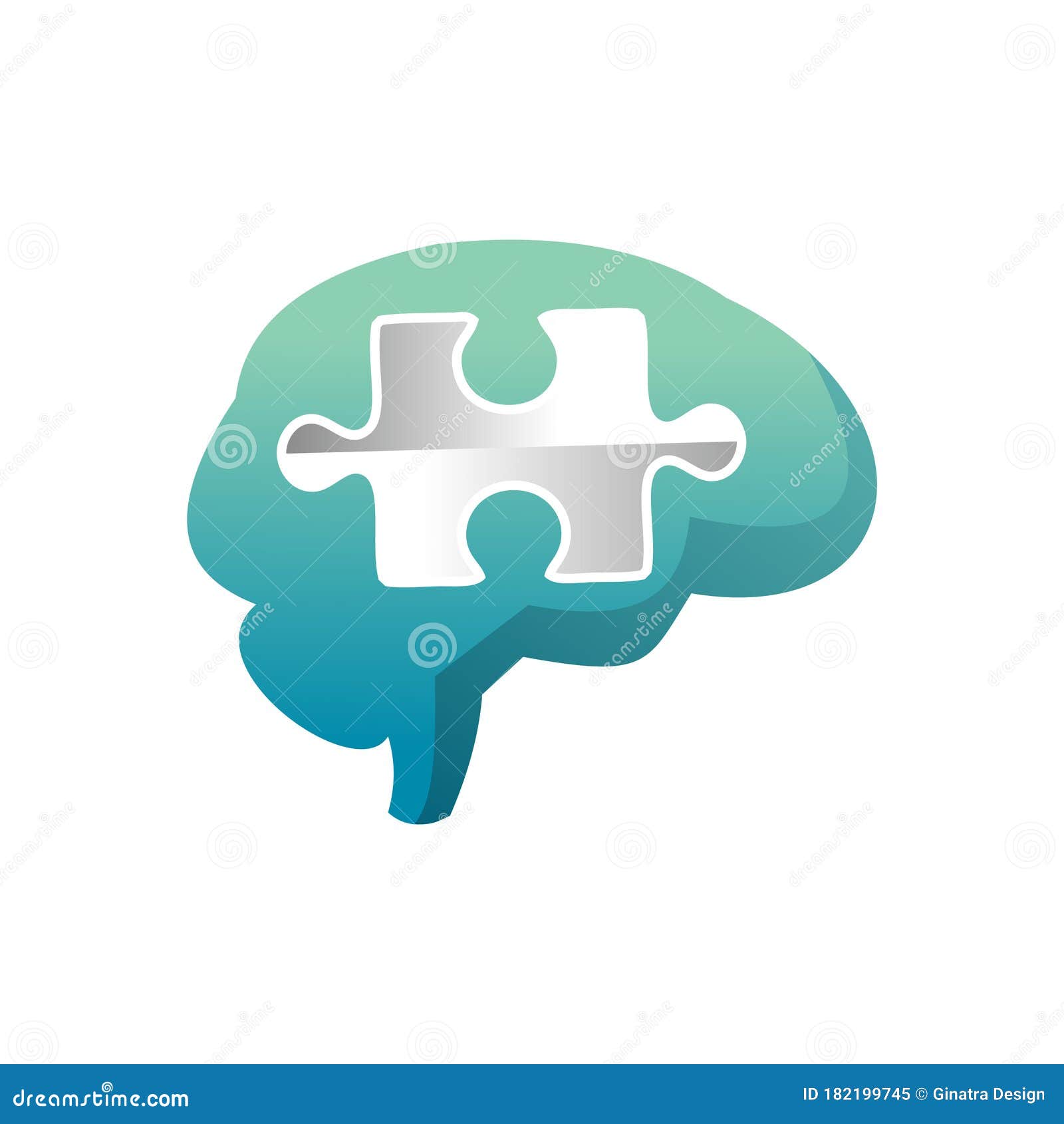Brain and Puzzle Logo for Supporting Developmental Health Logo Stock ...
