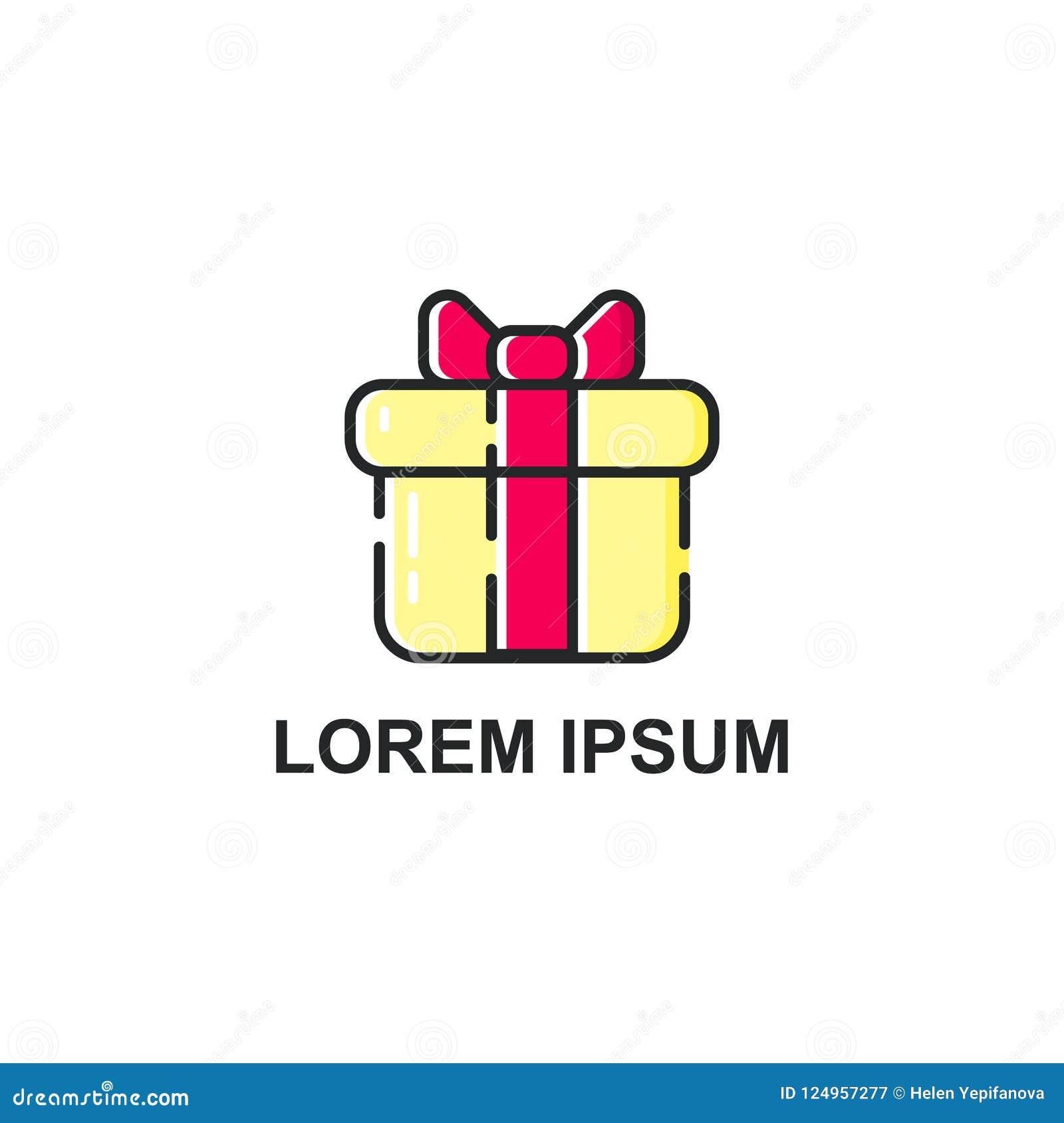 Vector Illustration. Logo Template. Gift Box with Ribbon Stock Vector ...