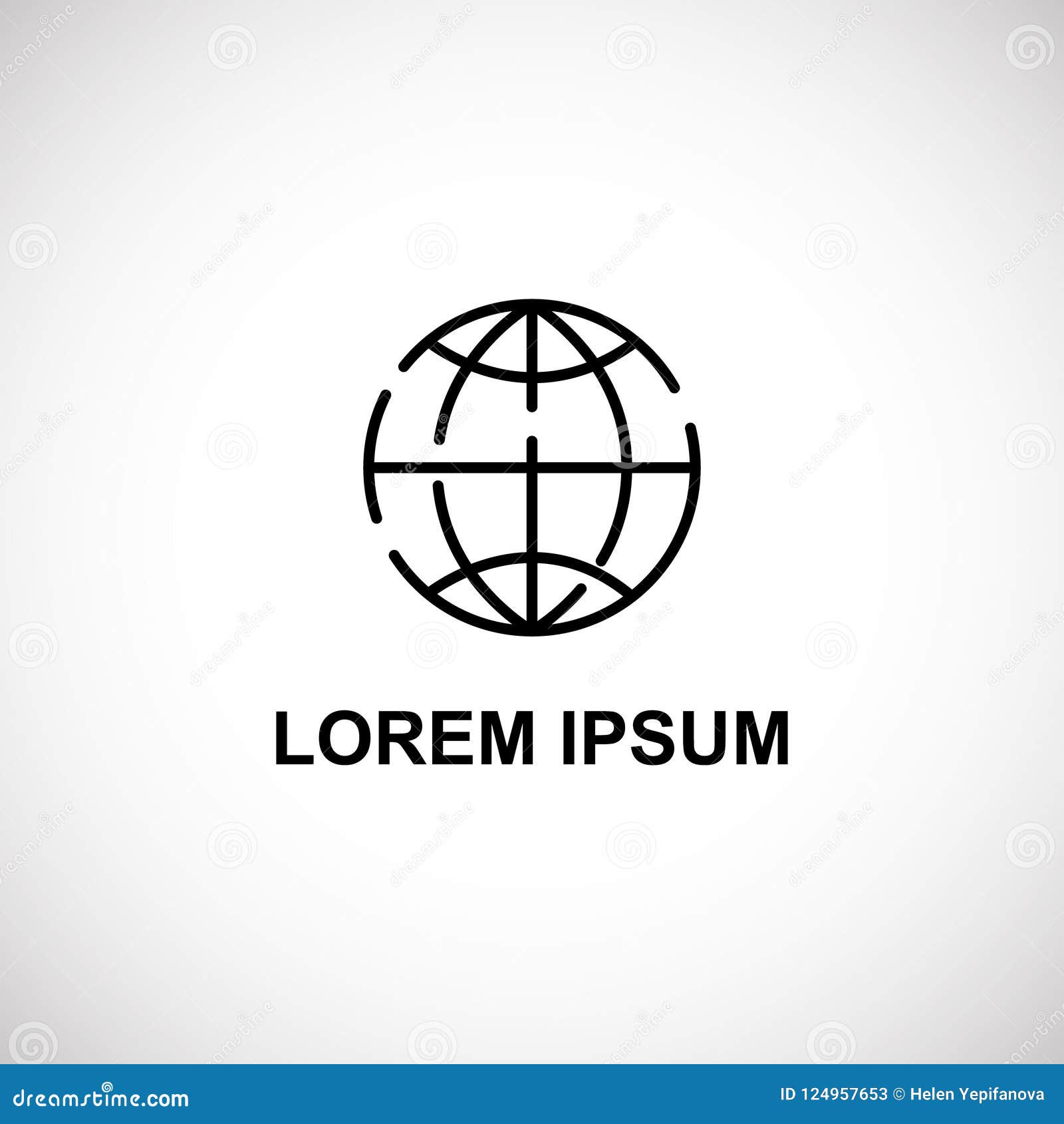 Vector Illustration. Logo Template. Simple Globe Line Art Stock Vector ...