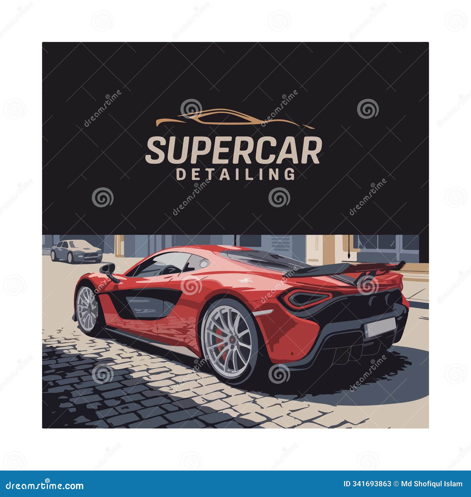 A Vector Illustration of a Logo with the Text Supercar Detailing Stock ...