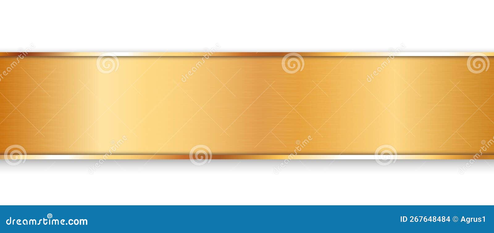 Vector Illustration of Long Gold Colored Ribbon Banner with Gold Frame ...
