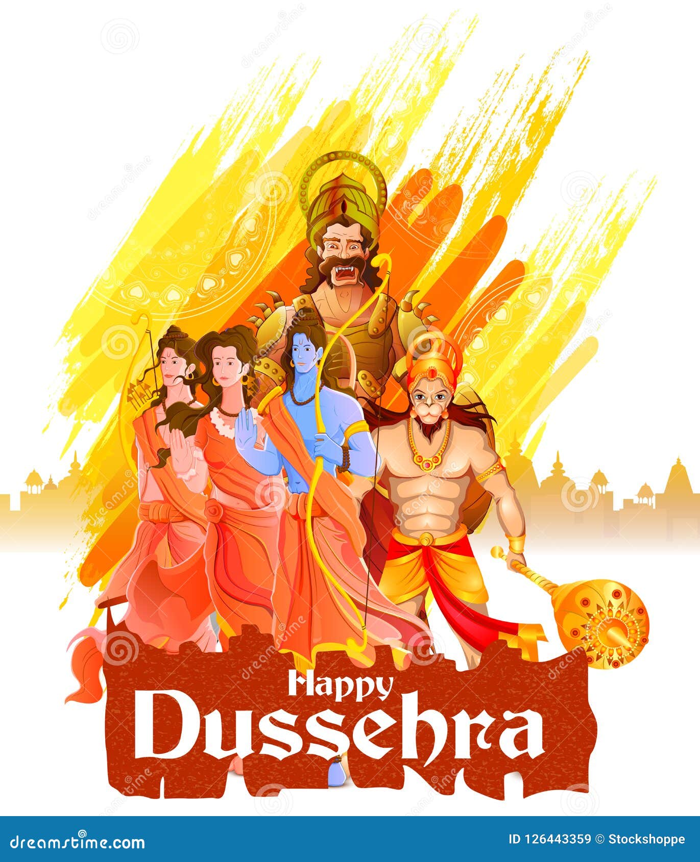 Lord Rama Killing Ravana In Happy Dussehra Festival Of India Stock