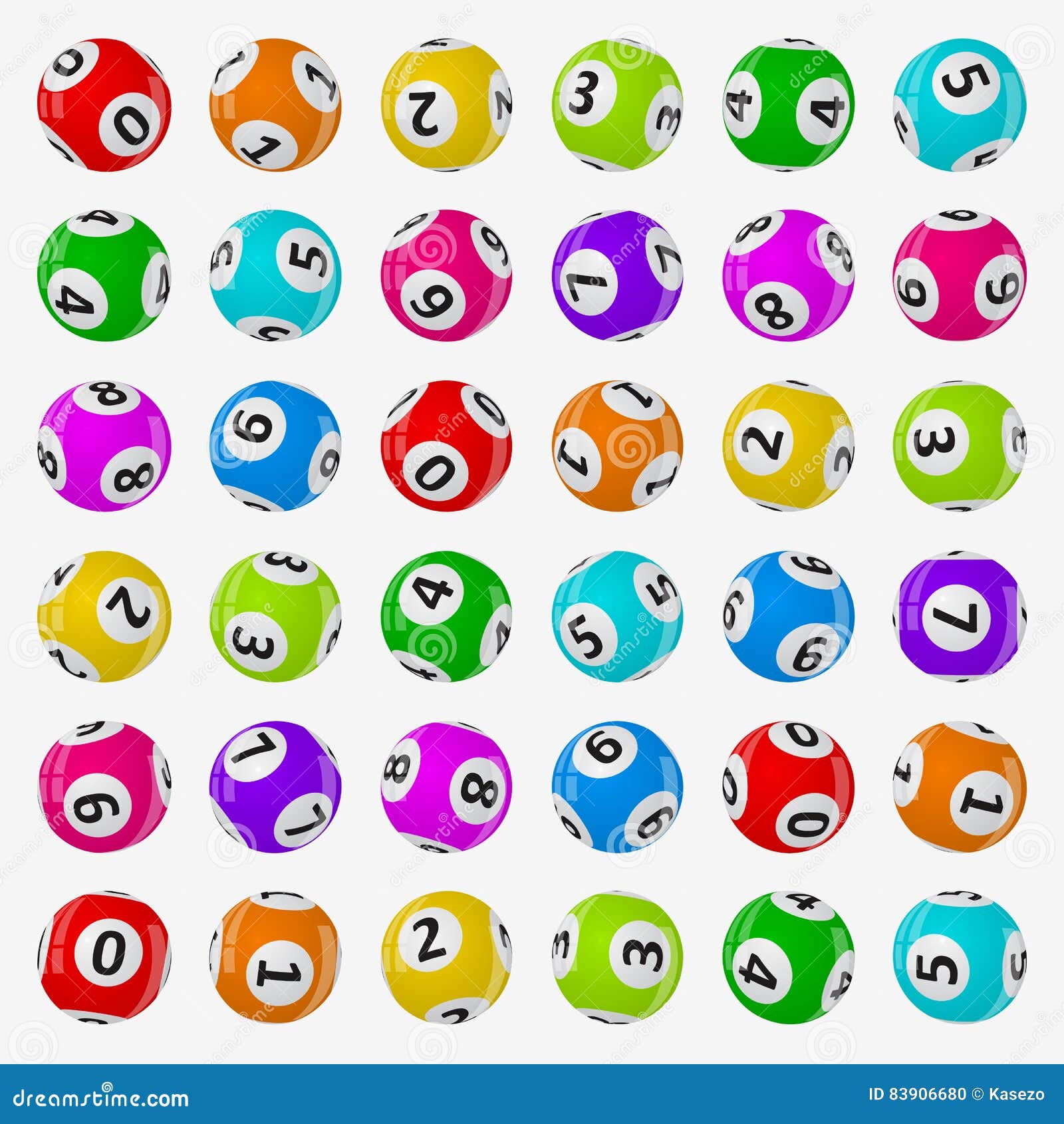 Vector Illustration of Lottery Balls. Stock Vector - Illustration of ...