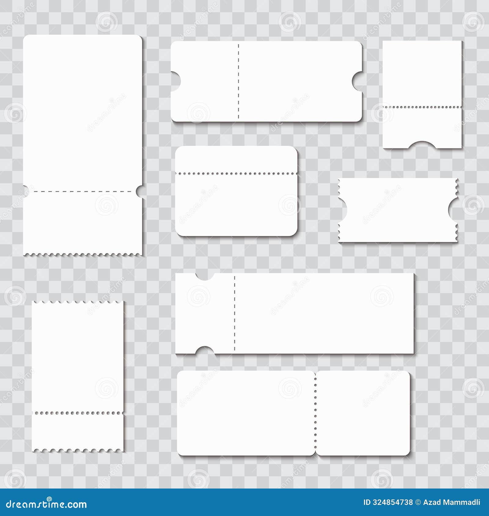 Vector Illustration of Lottery Raffle Tickets for Admission and Prizes ...