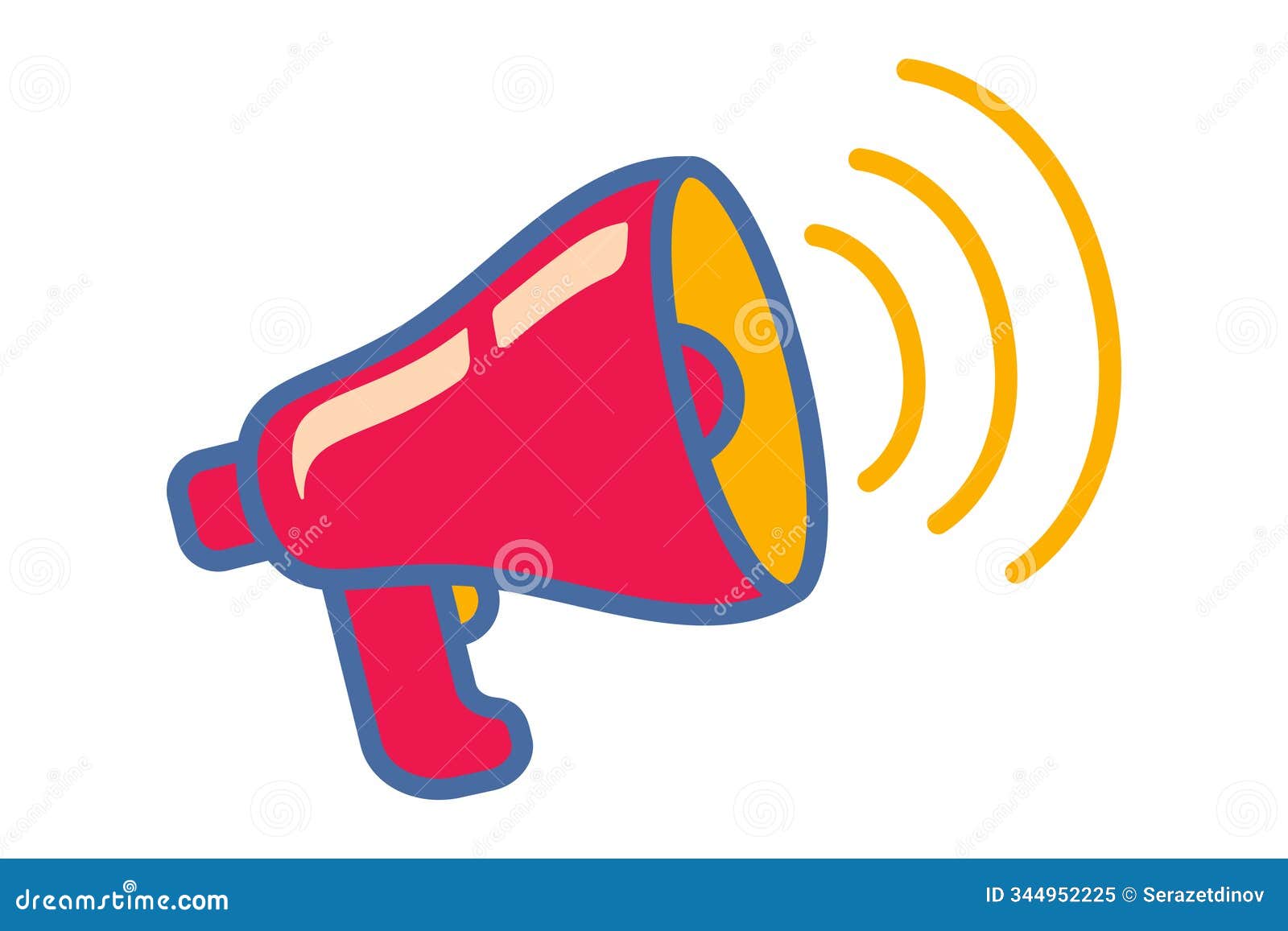 Vector Illustration of Loudspeaker in Flat Style. Retro Icon of ...