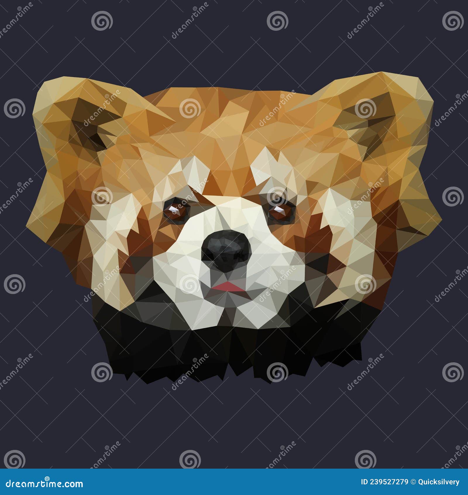 Vector Illustration of Low Poly Red Panda. Geometric Polygonal Red ...