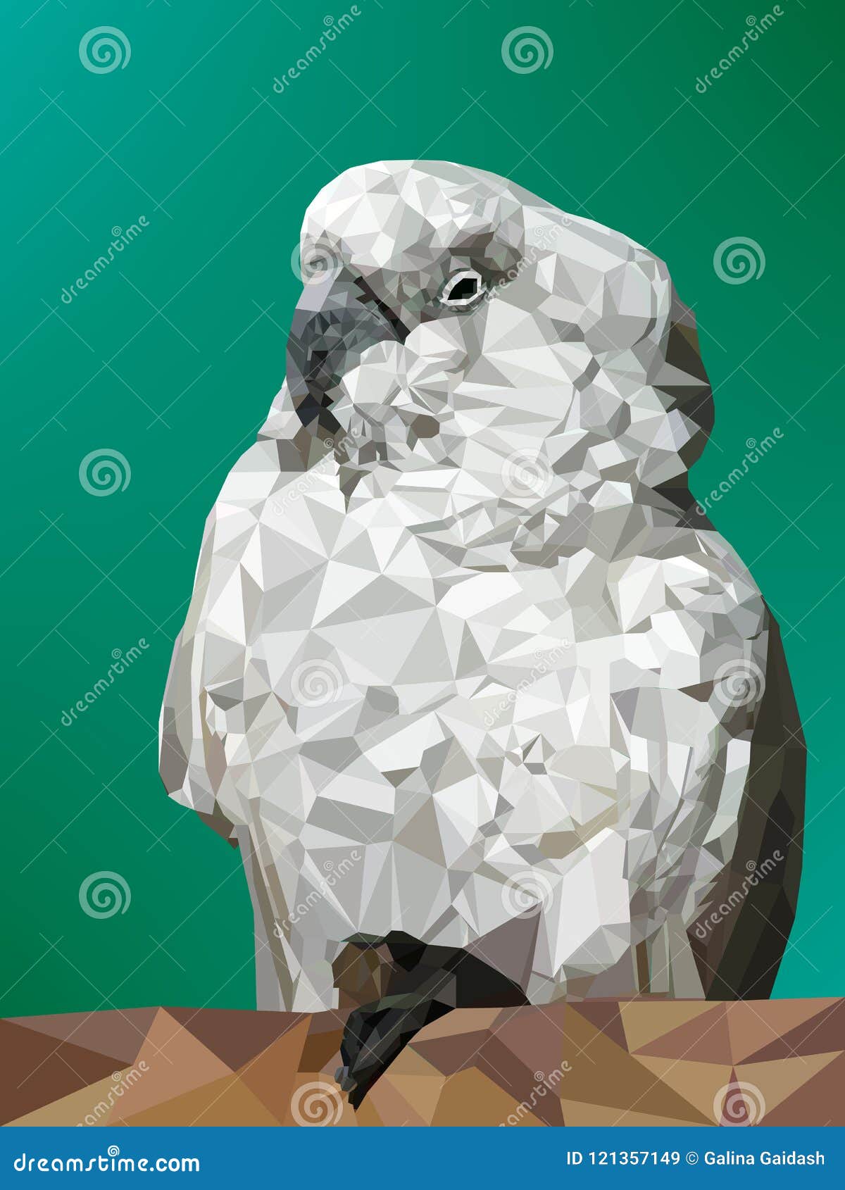 Vector Illustration of Low Poly White Parrot. Stock Vector ...
