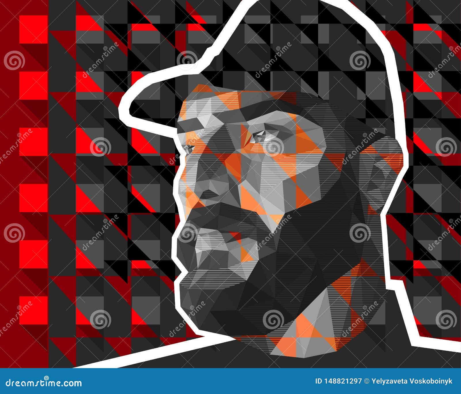 Low Polygon Masculine Man in a Cap Stock Vector - Illustration of ...