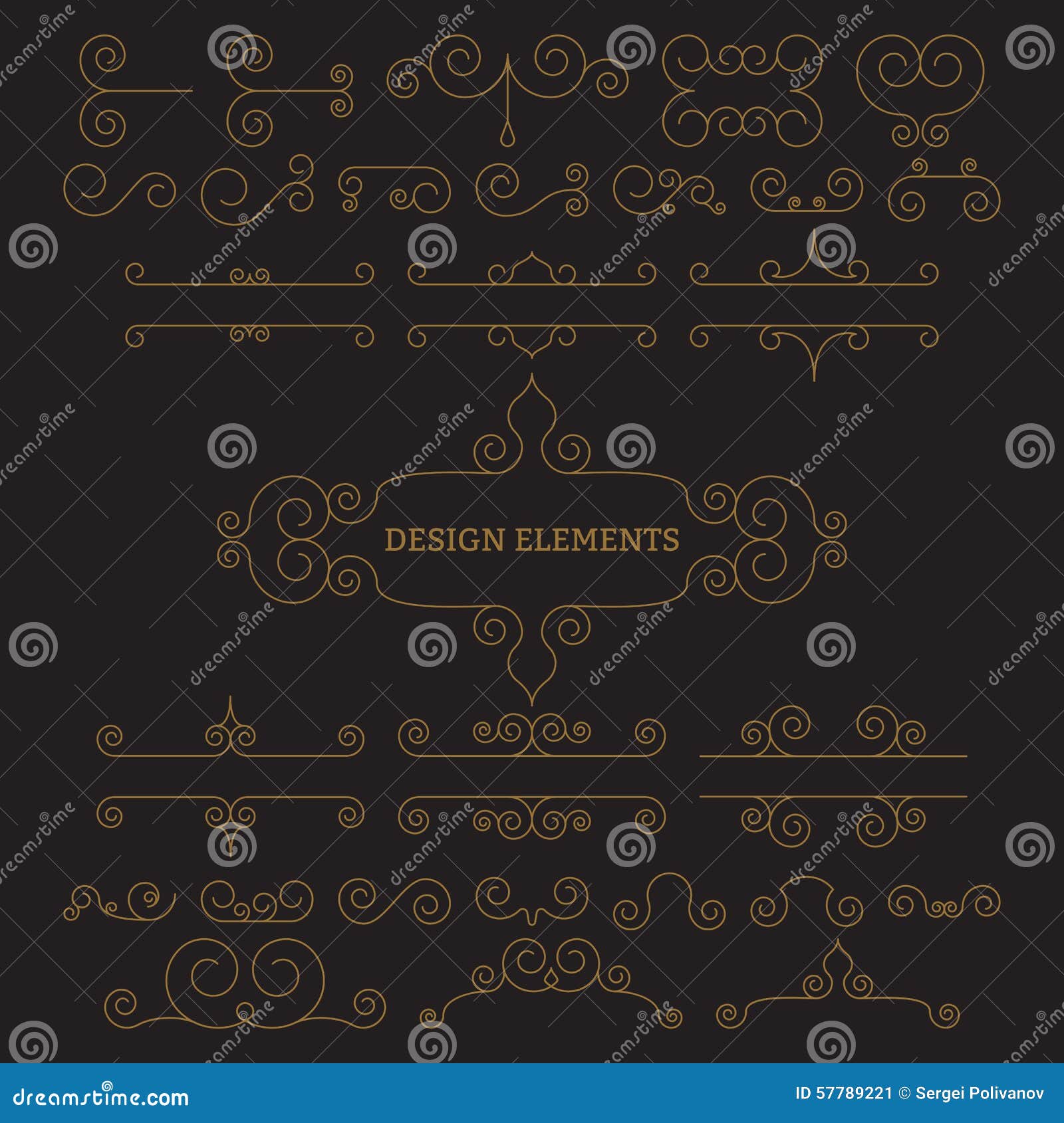Vector Illustration. Luxury Linear Design Elements Stock Vector ...