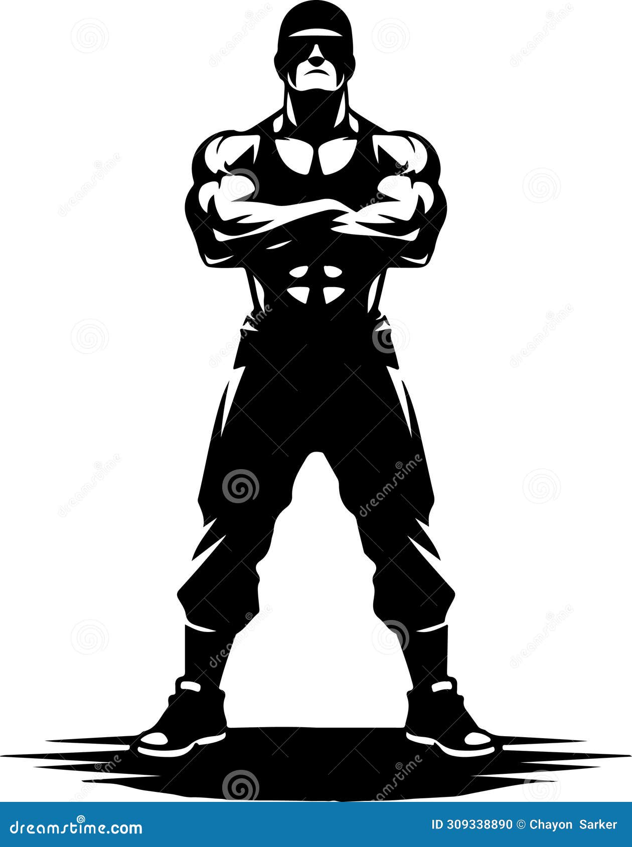 Vector Illustration of a Macho Stock Vector - Illustration of athlete ...
