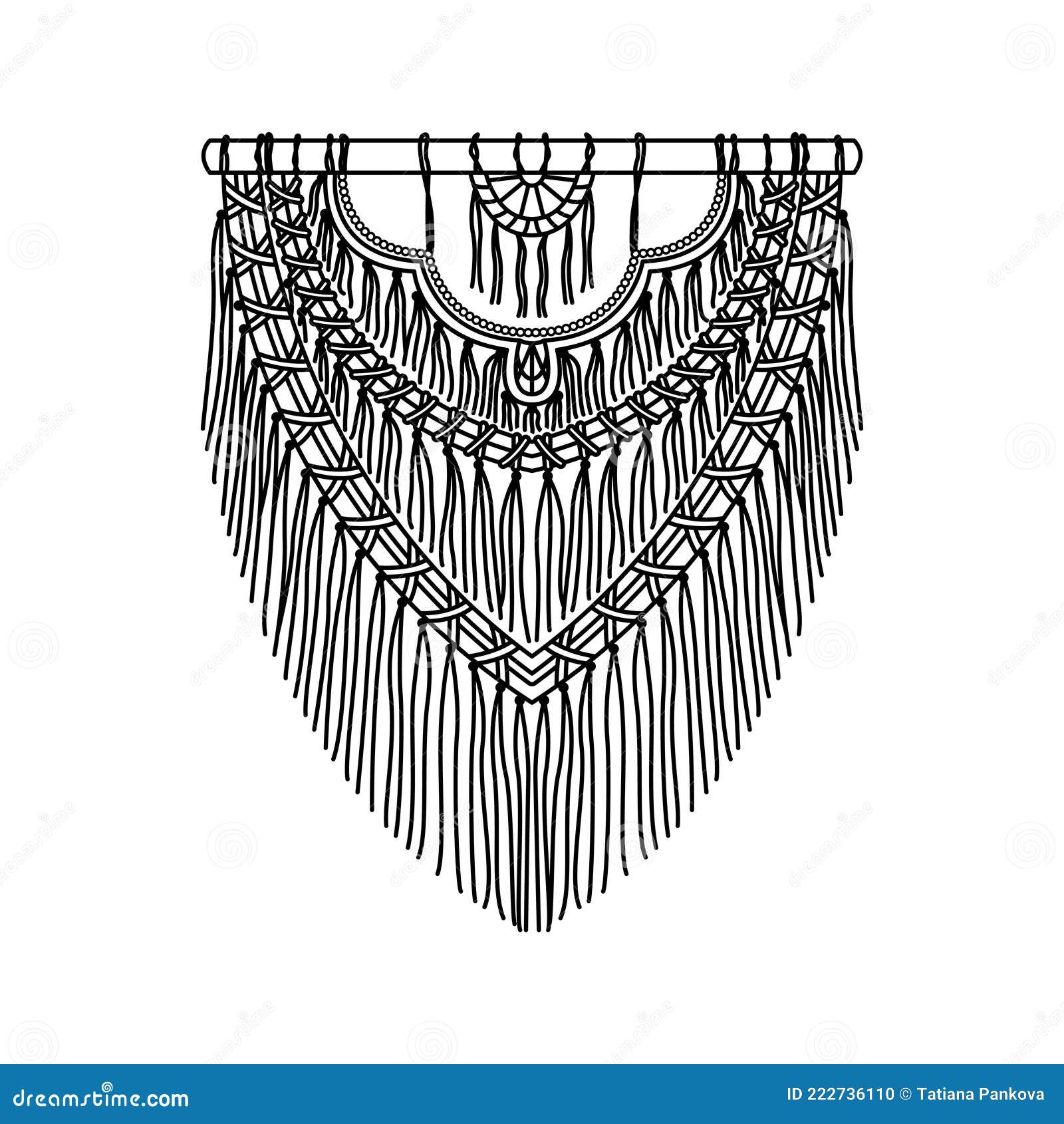 Set Of Vector Macrame Murals In Boho Style. Line Art | CartoonDealer ...