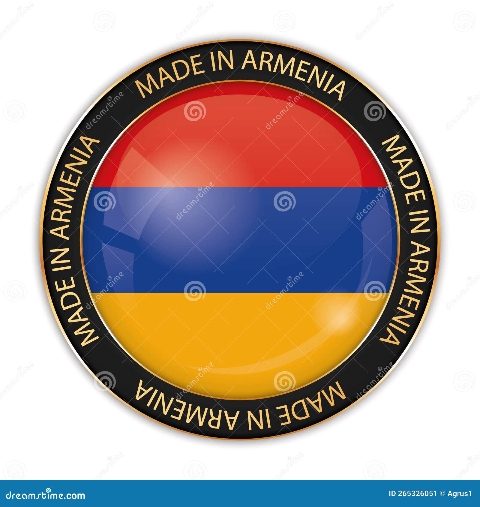 Vector Illustration of Made in Armenia Banner with National Flag Stock ...