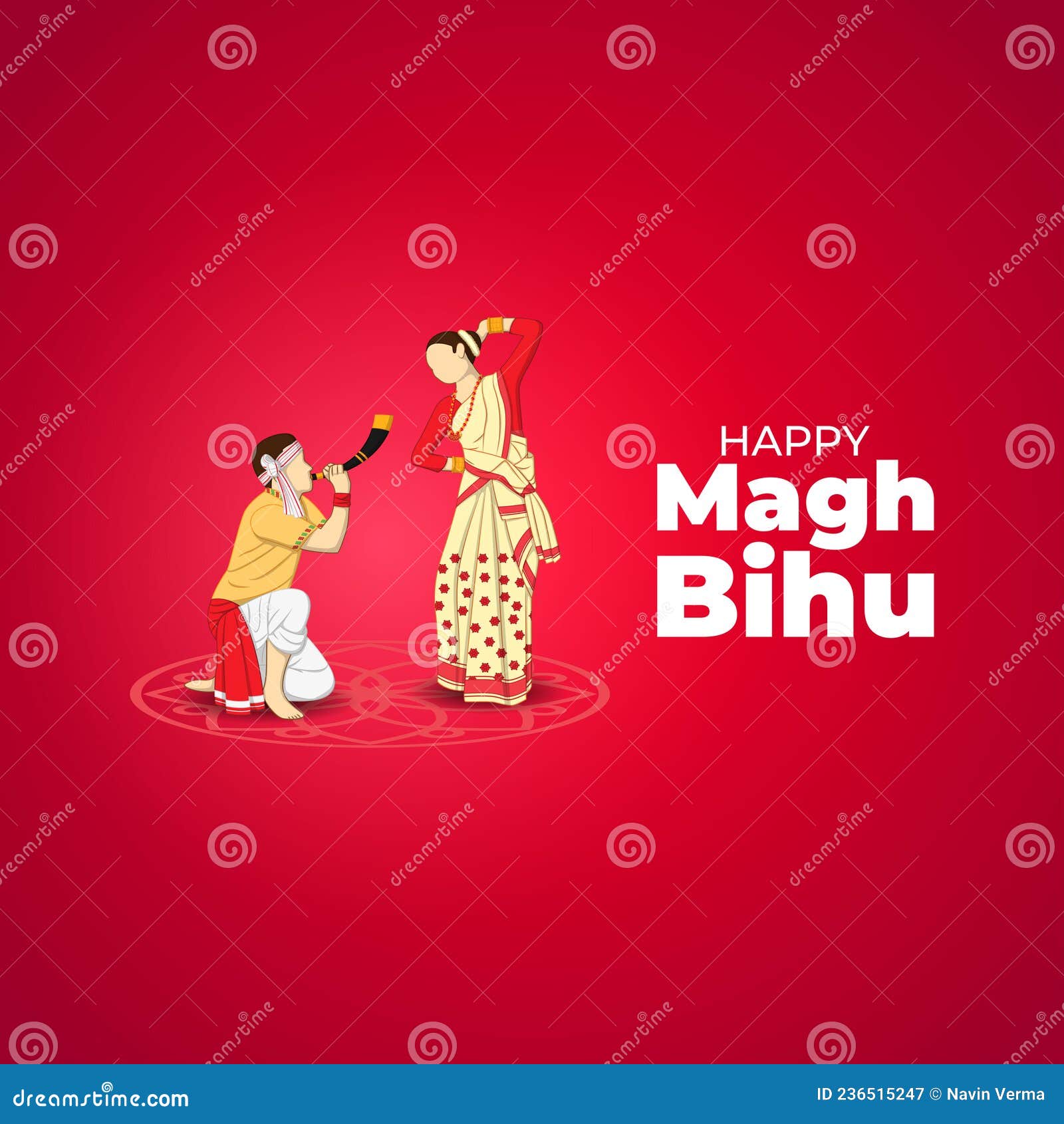 Vector Illustration of Magh Bihu Stock Vector - Illustration of ...