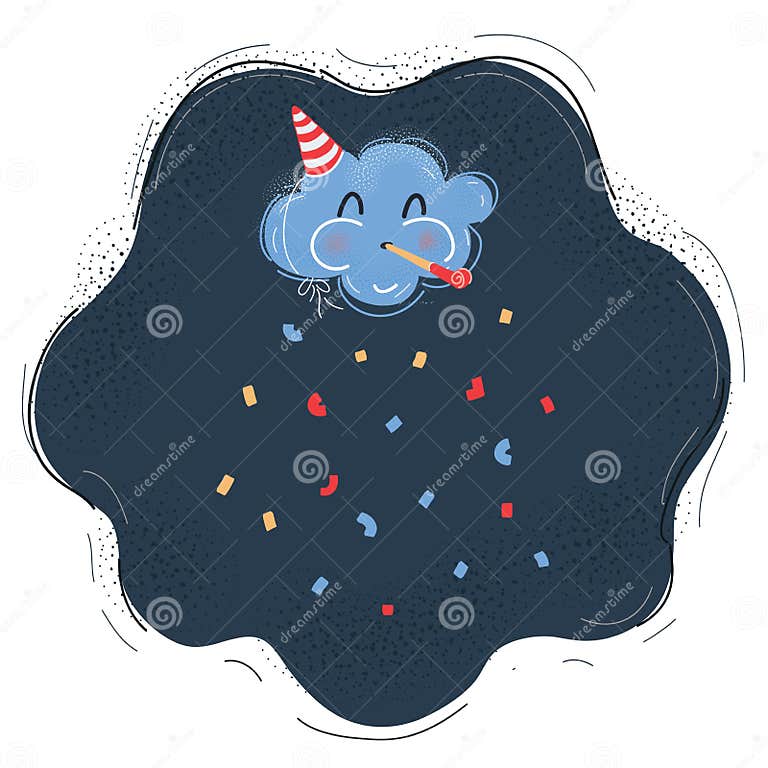 Vector Illustration of Magic Celebration Cloud on Dark Backround. Stock ...